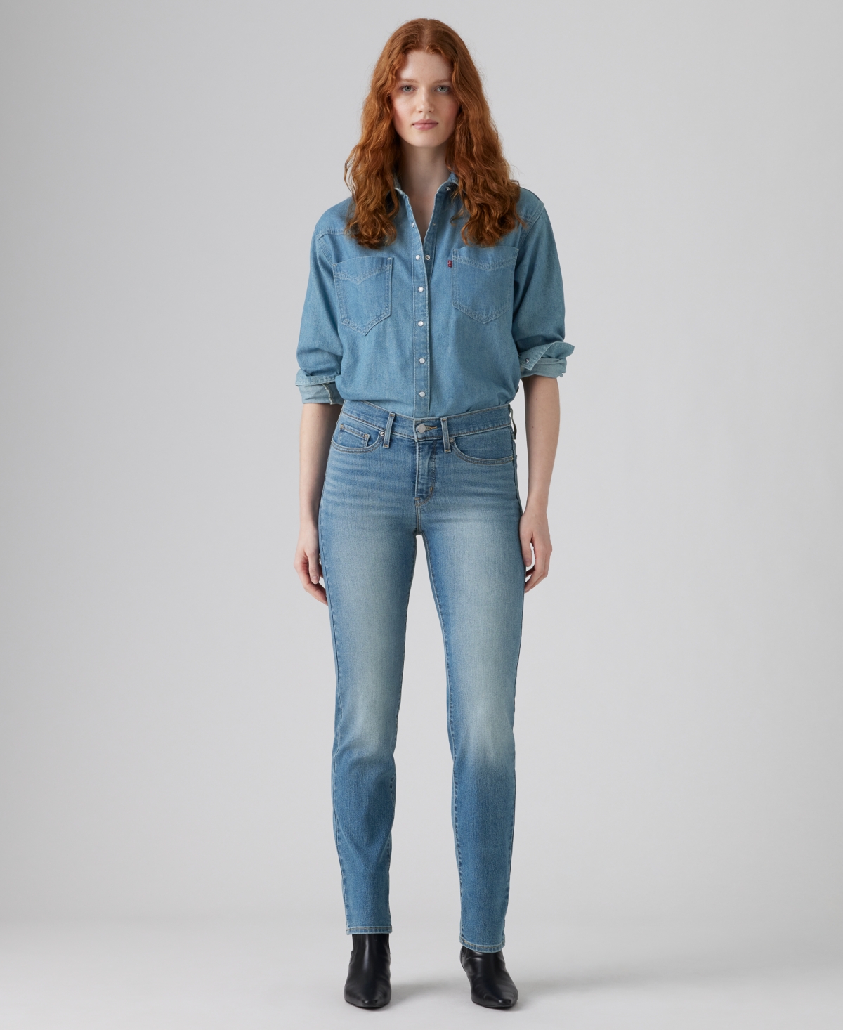 Levis Womens Mid Rise 314 Shaping Staight Jeans  27  Blue