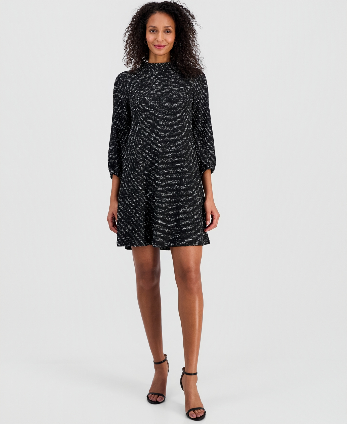 Click here for Robbie Bee Womens Tie-Back Mock Neck 3/4-Sleeve Dr... prices