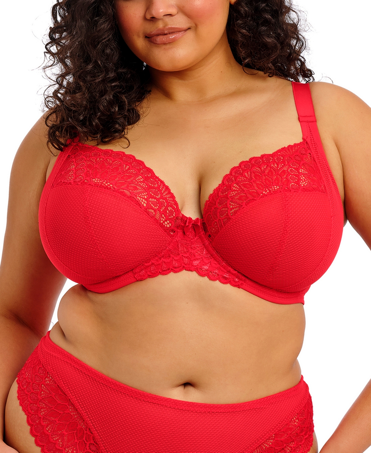 Click here for Elomi Tiernie Plus Size Plunge Bra - Red prices