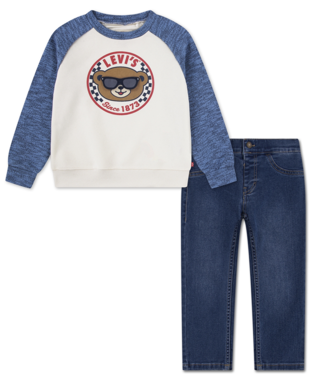 Click here for Levis Boys Toddler 2T-4T 2-Piece 3D Moto Crewneck... prices