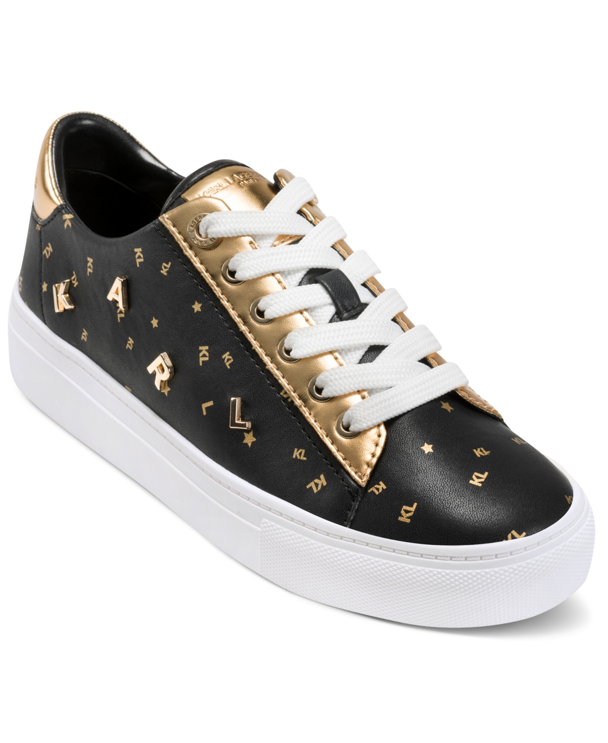 Click here for Karl Lagerfeld Paris Womens Cate Foil Lace Up Snea... prices