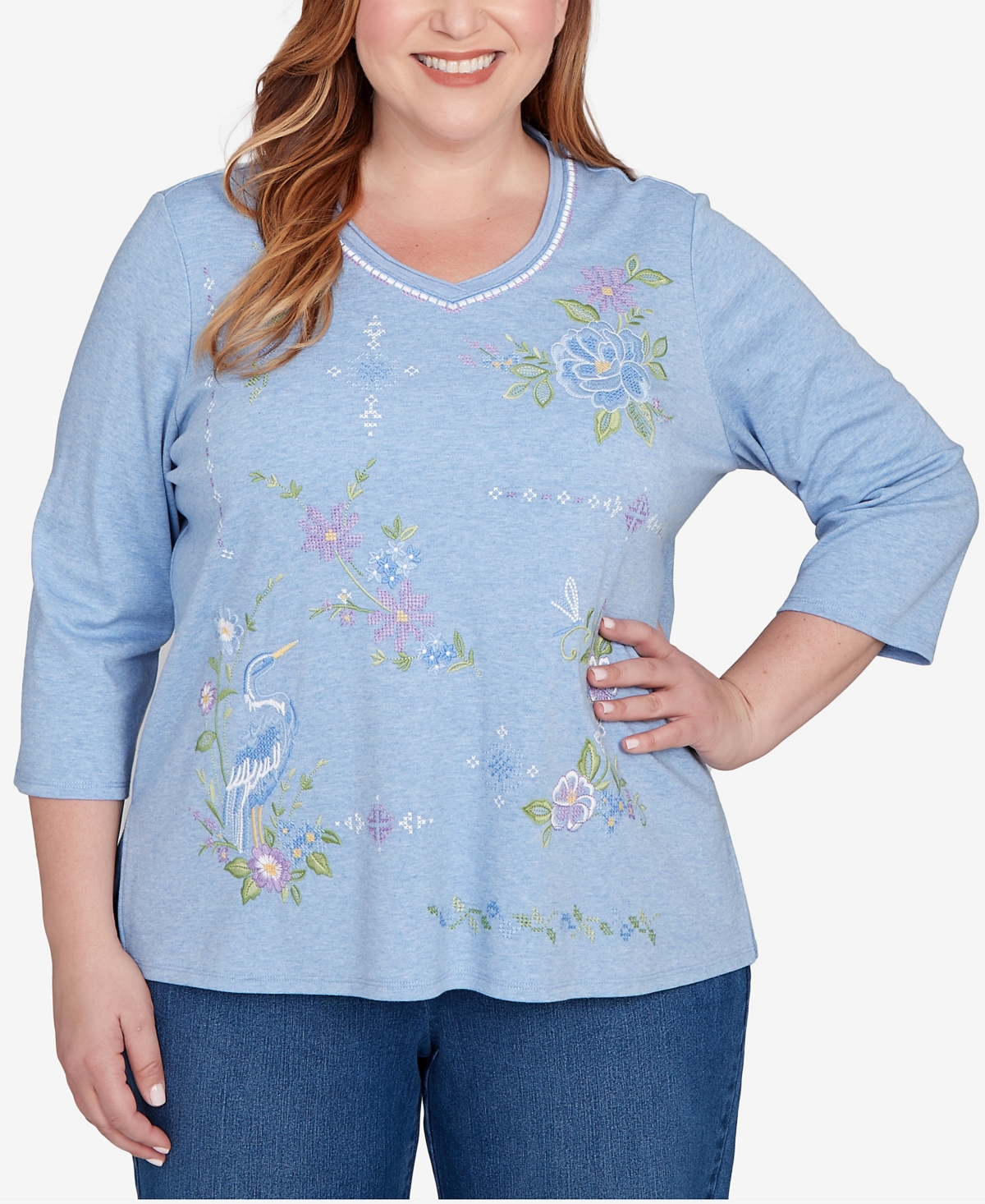 Click here for Alfred Dunner Plus Size Hilton Head Cross Stitched... prices