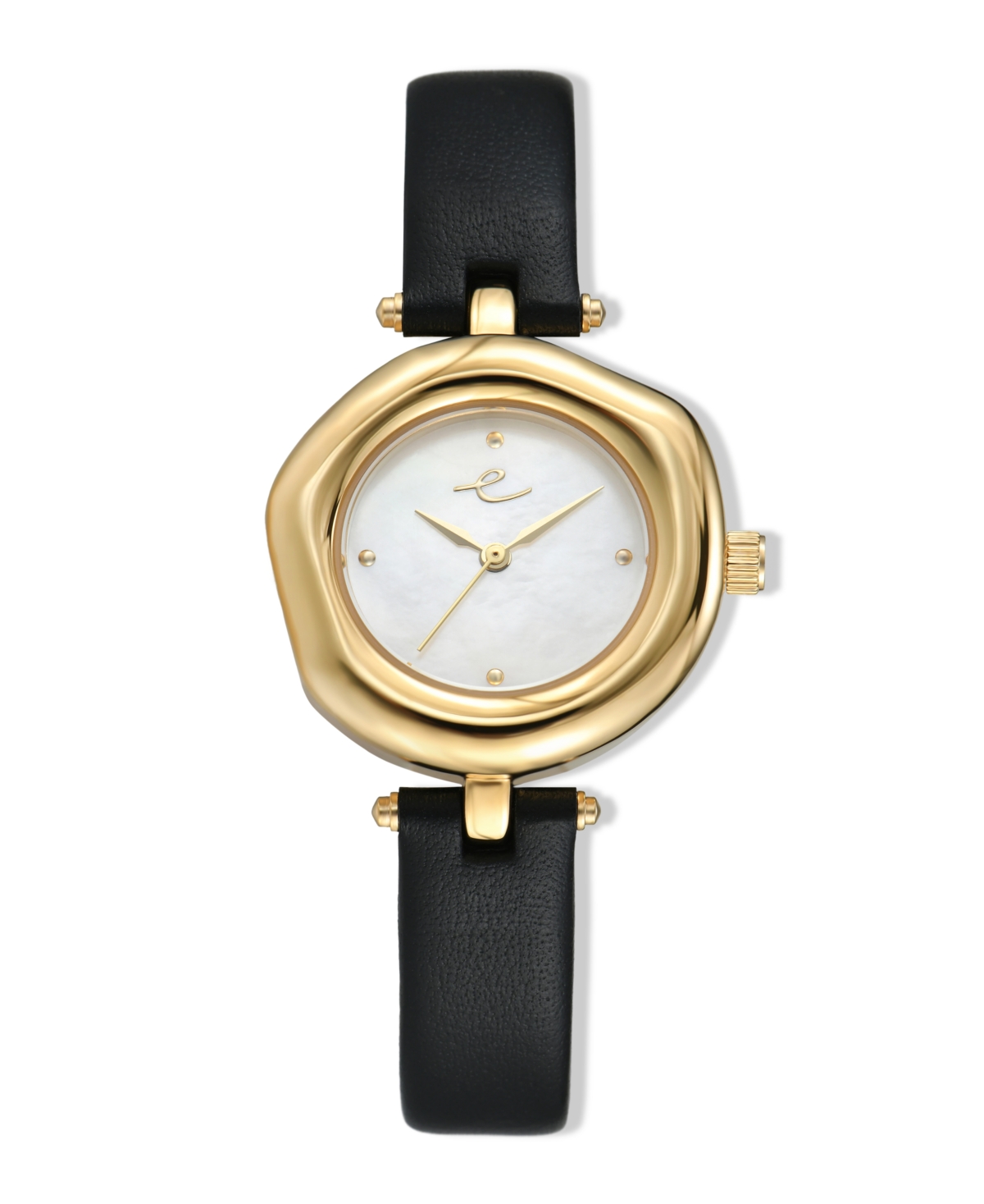 Click here for Ettika Open Circle Gold Plated Black Leather Watch... prices