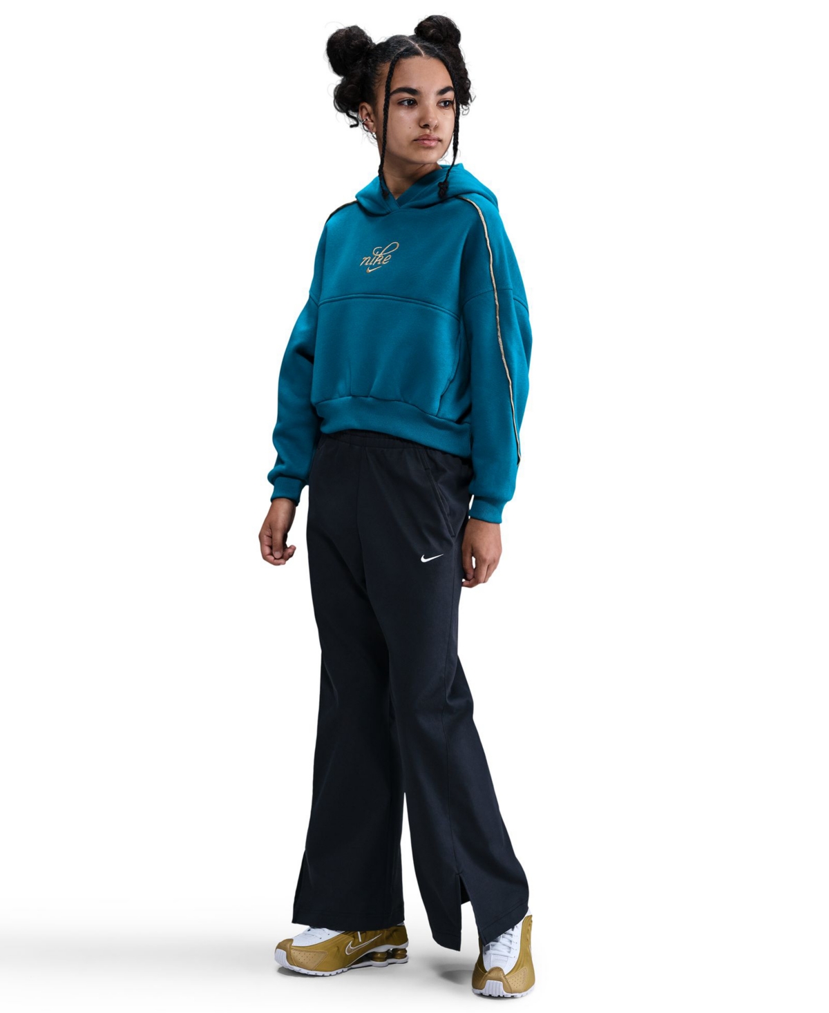 Click here for Nike Girls 7-16 Sportswear Boxy Long-Sleeve Hoodie... prices