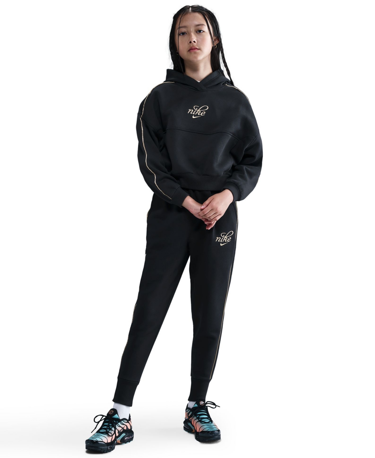 Click here for Nike Girls 7-16 Sportswear Boxy Long-Sleeve Hoodie... prices