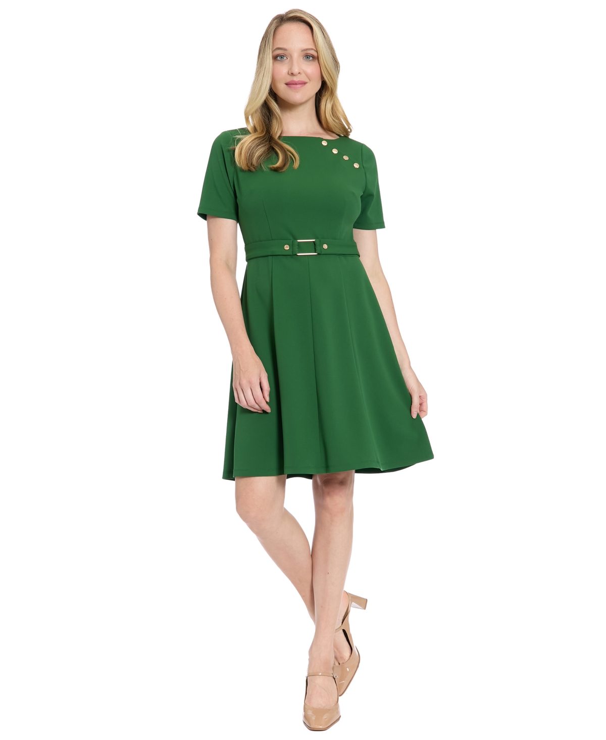 Click here for London Times Womens Asymmetrical Boat Neck Dress -... prices