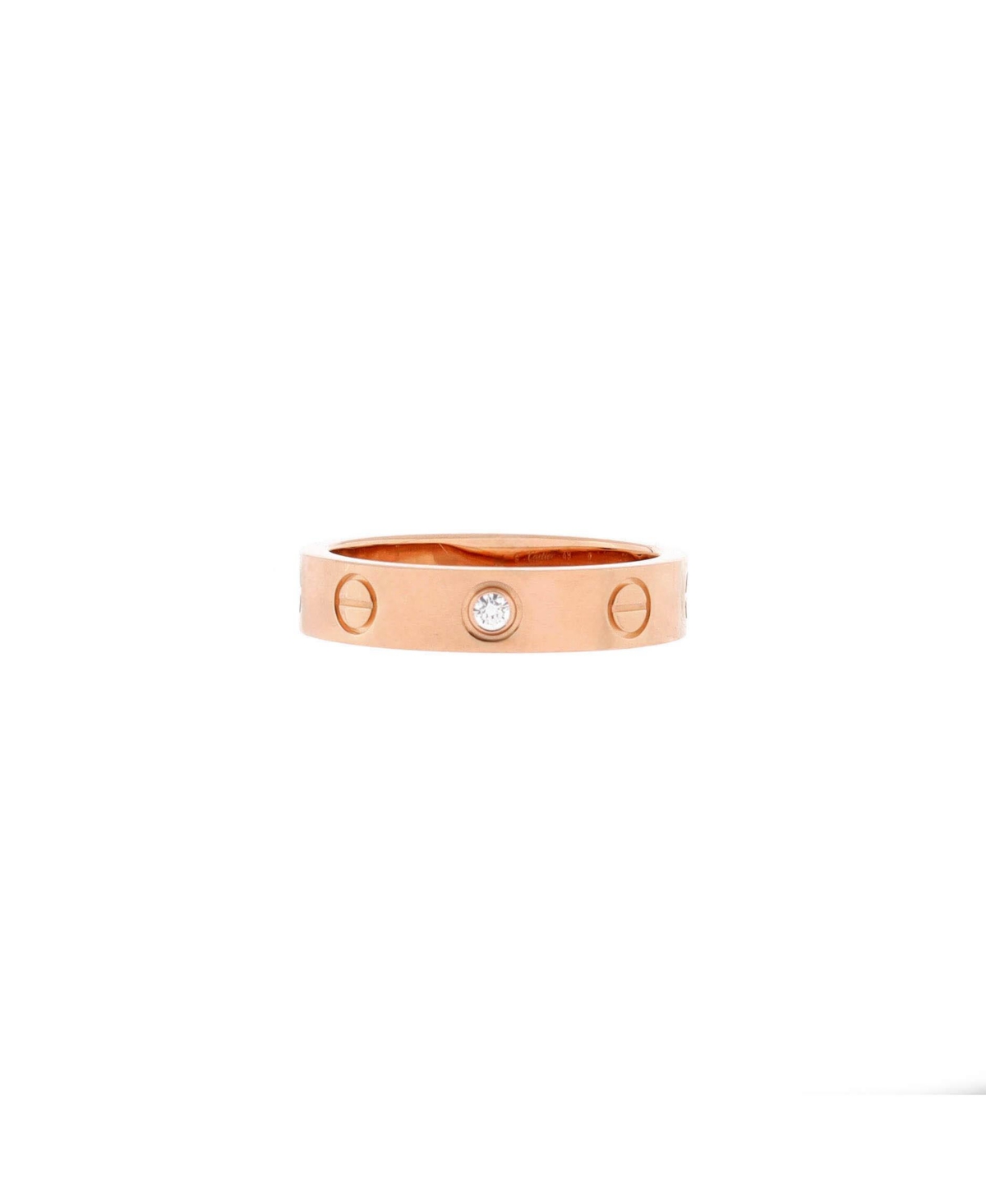 Pre-Owned Cartier Love Wedding Band 1 Diamond Ring - 18k rose gold