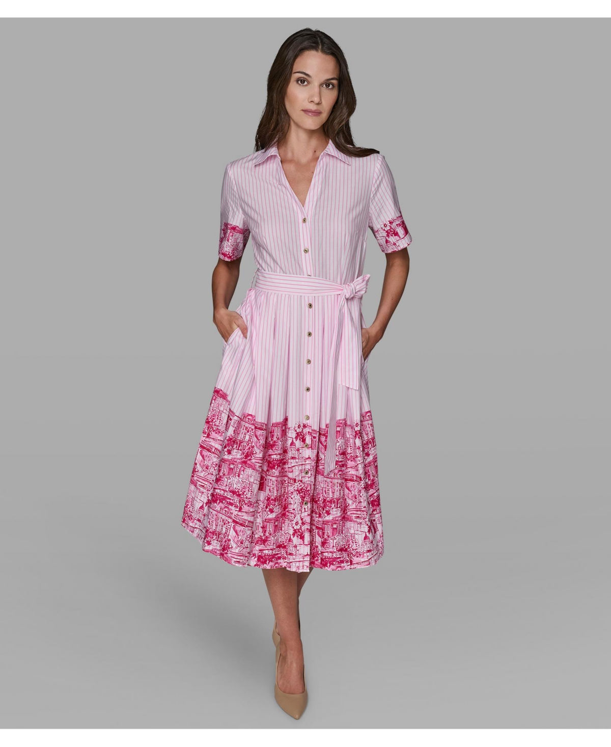 Click here for Karl Lagerfeld Paris Womens Printed Shirt Dress -... prices