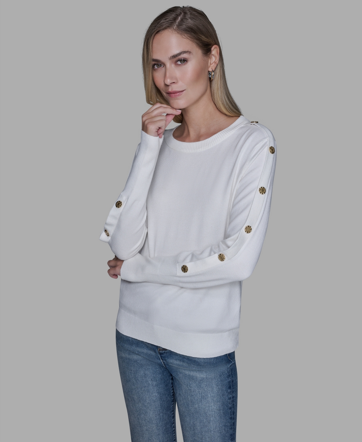 Click here for Karl Lagerfeld Paris Womens Crewneck Sweater - Sof... prices