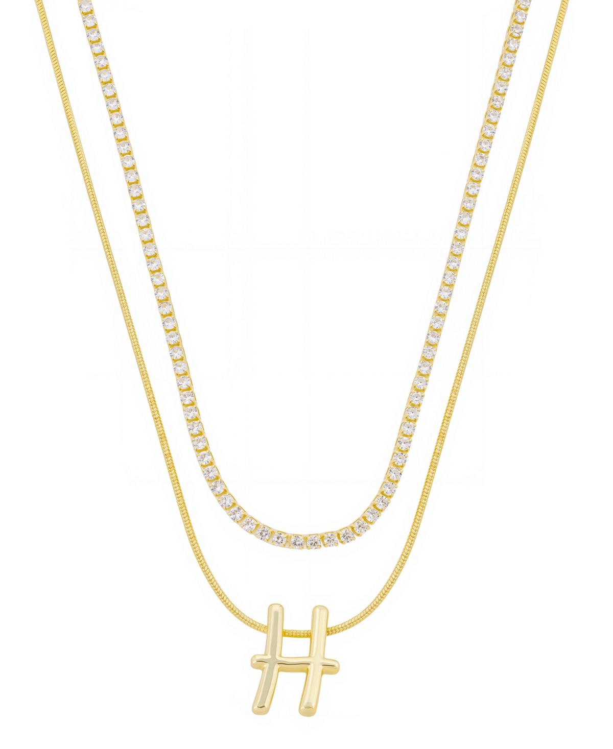 Click here for Unwritten Letter H Initial Snake Chain Cubic Zirco... prices