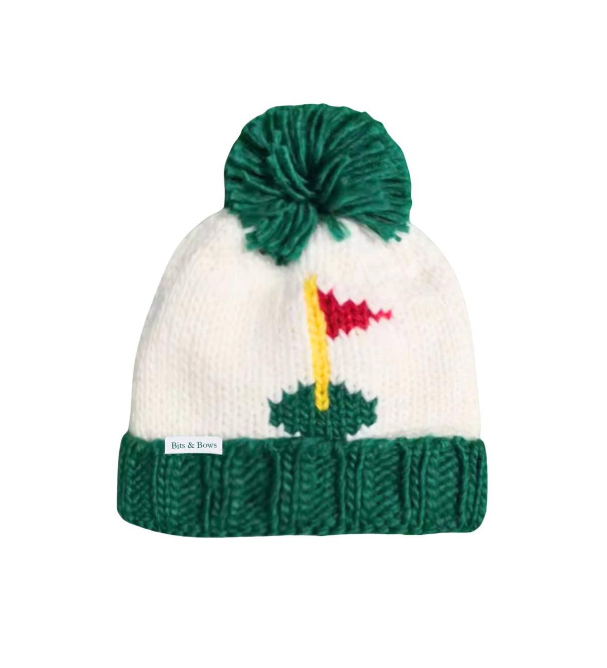 Click here for Bits & Bows Boys Green Golf Flag Bobble Hat prices
