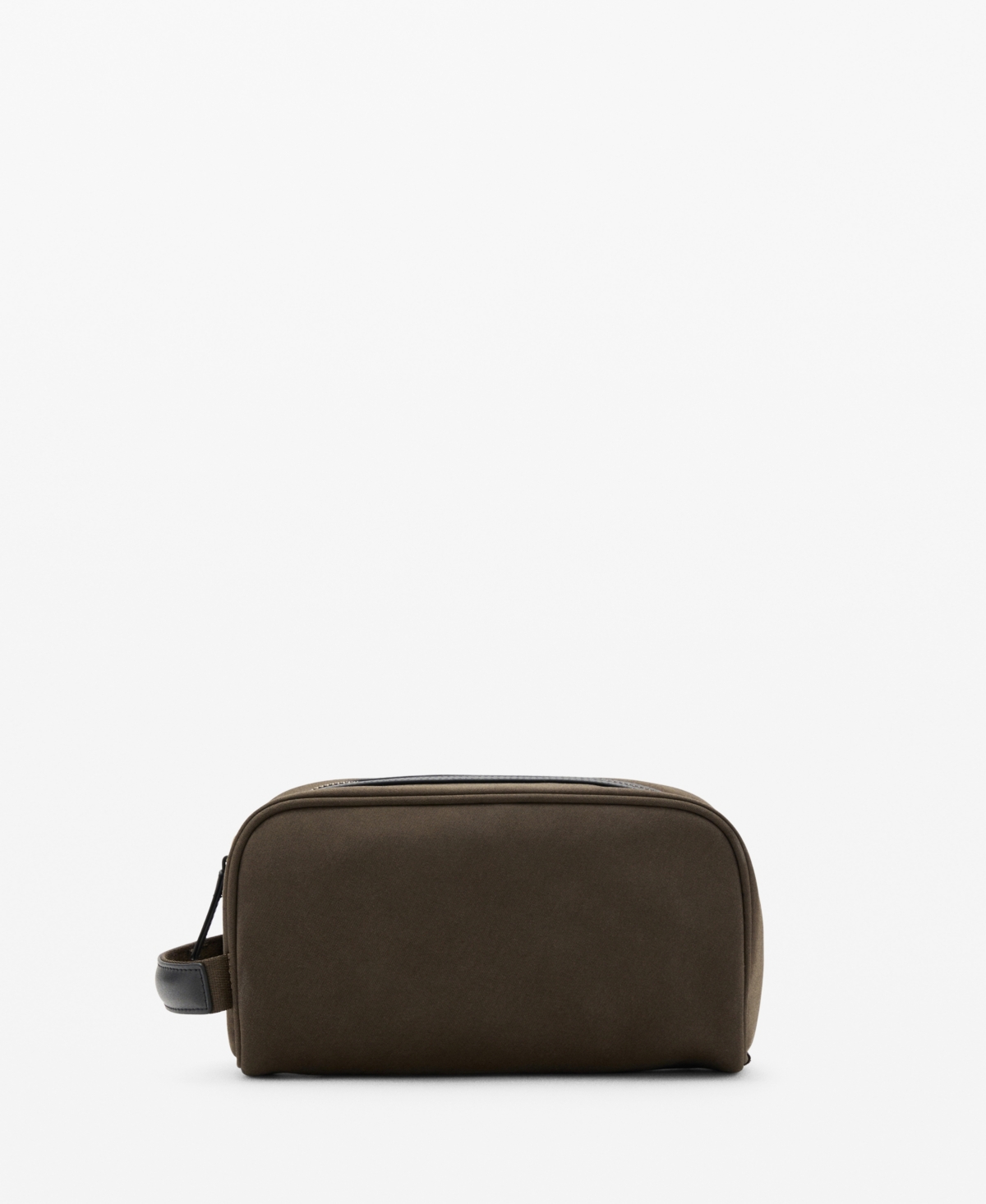 Click here for Mango Mens Zipped Leather Cosmetic Bag - Khaki prices