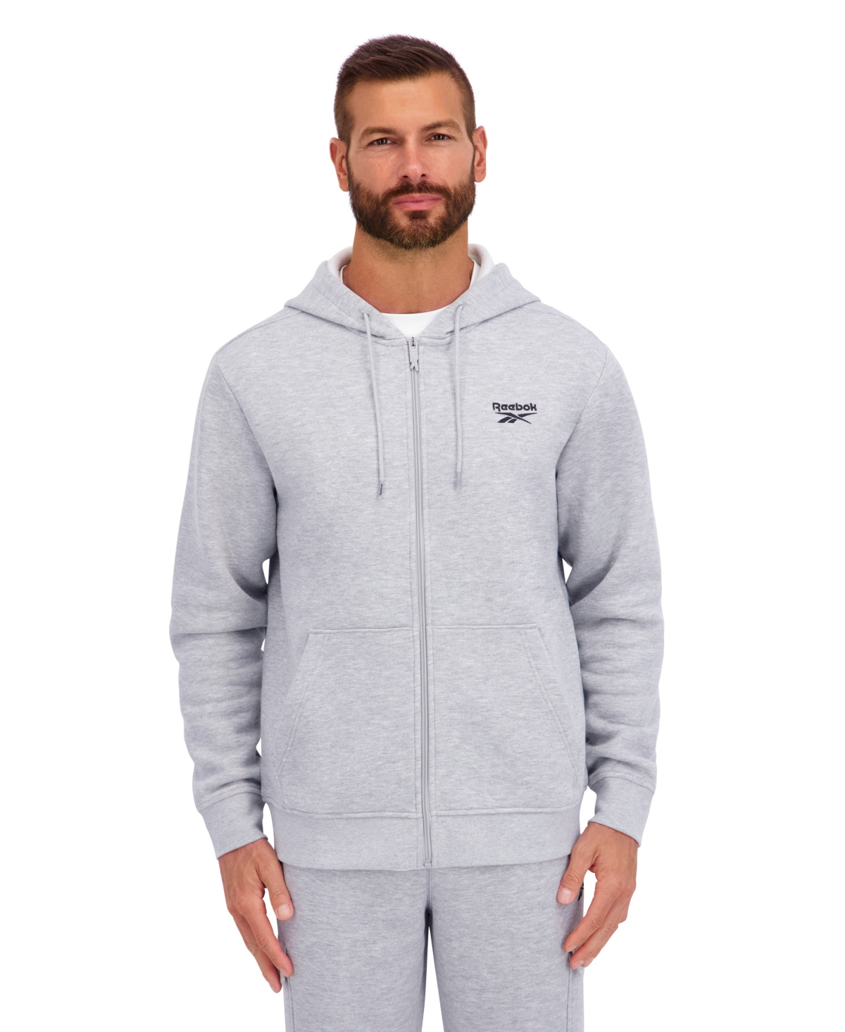 Click here for Reebok Mens Regular Fit Long-Sleeve Hoodie - Gray... prices