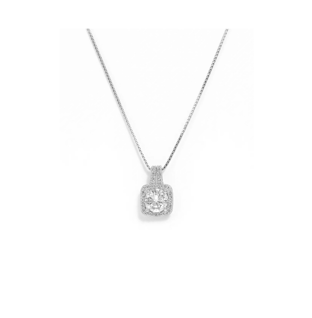 Click here for Elena Halo Pendant Necklace Gold & White Gold Plat... prices