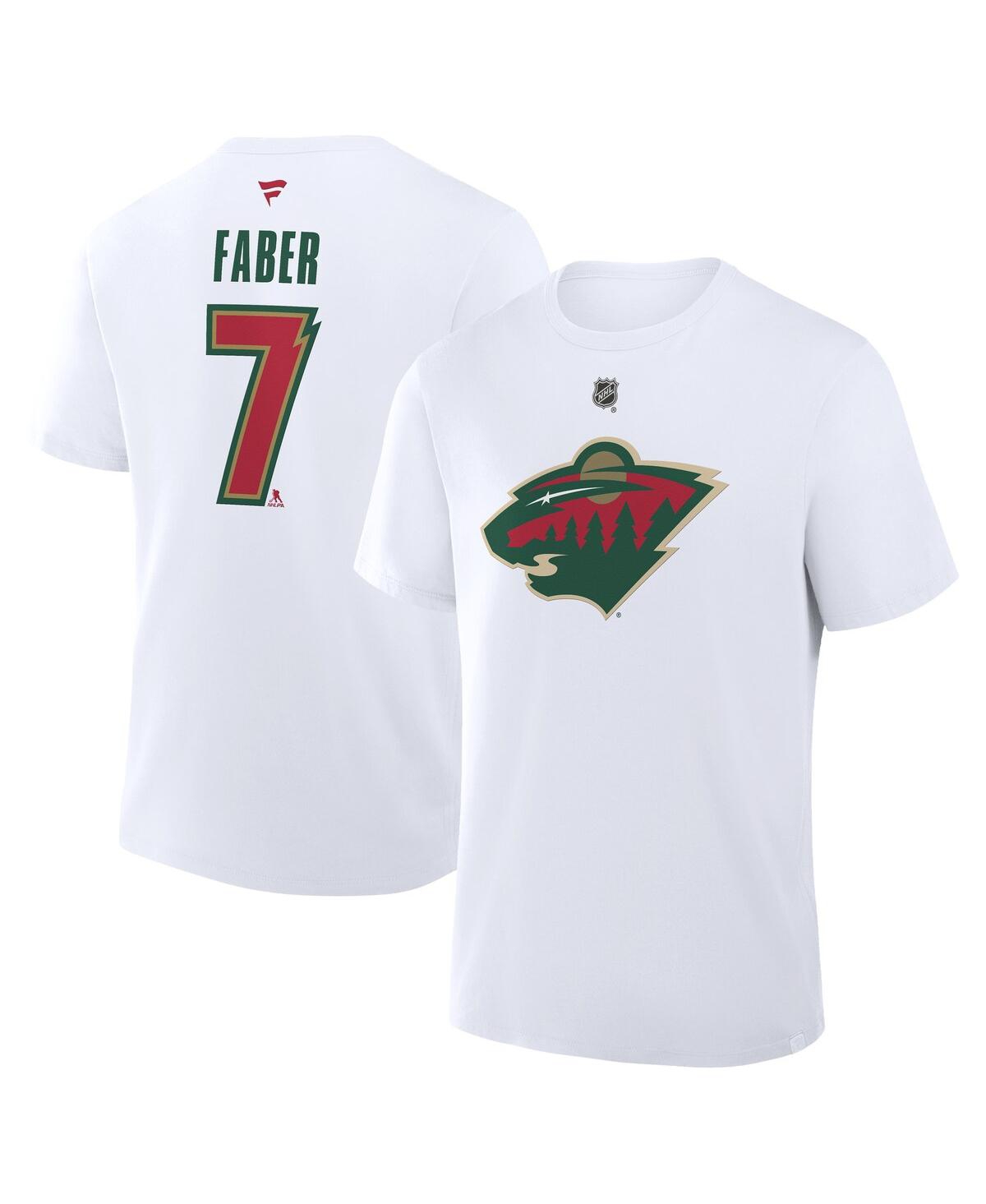 Click here for Fanatics Mens Brock Faber White Minnesota Wild 25t... prices
