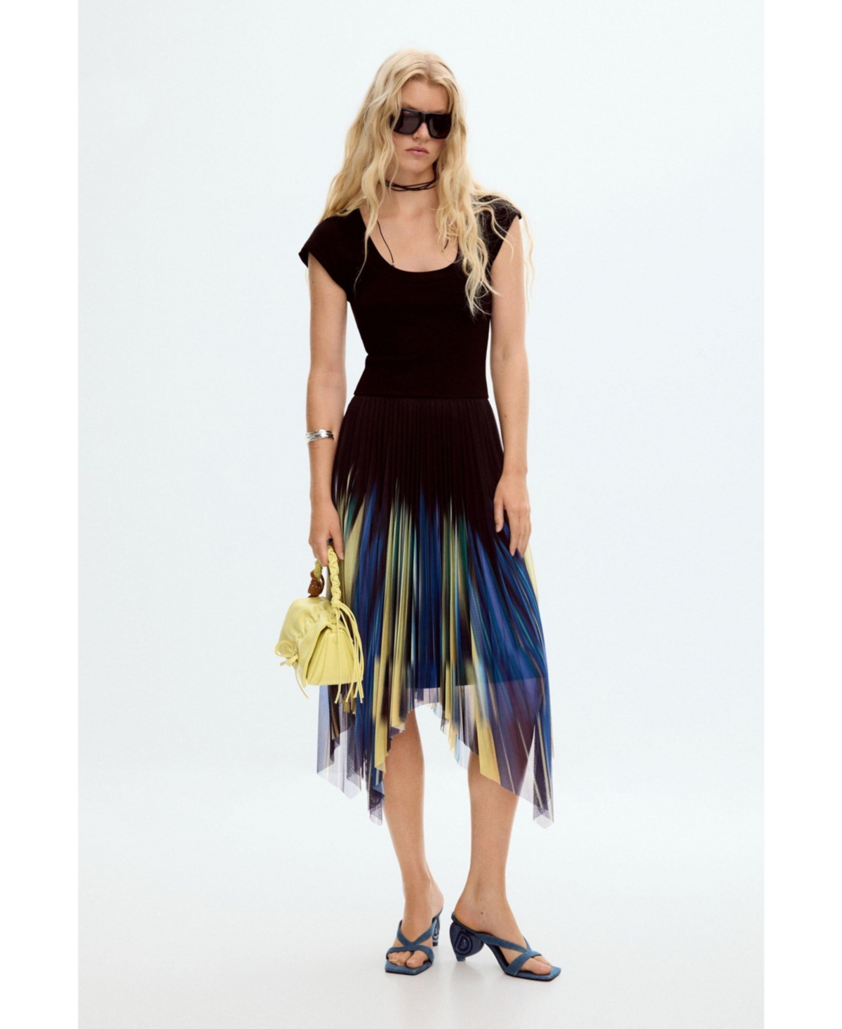 Click here for Desigual Womens Asymmetric combined dress - Navy b... prices