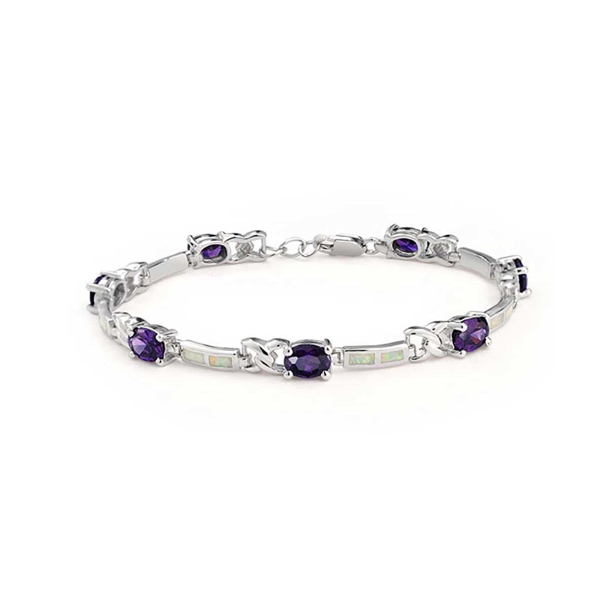 Click here for Bling Jewelry White Created Opal Purple Cubic Zirc... prices