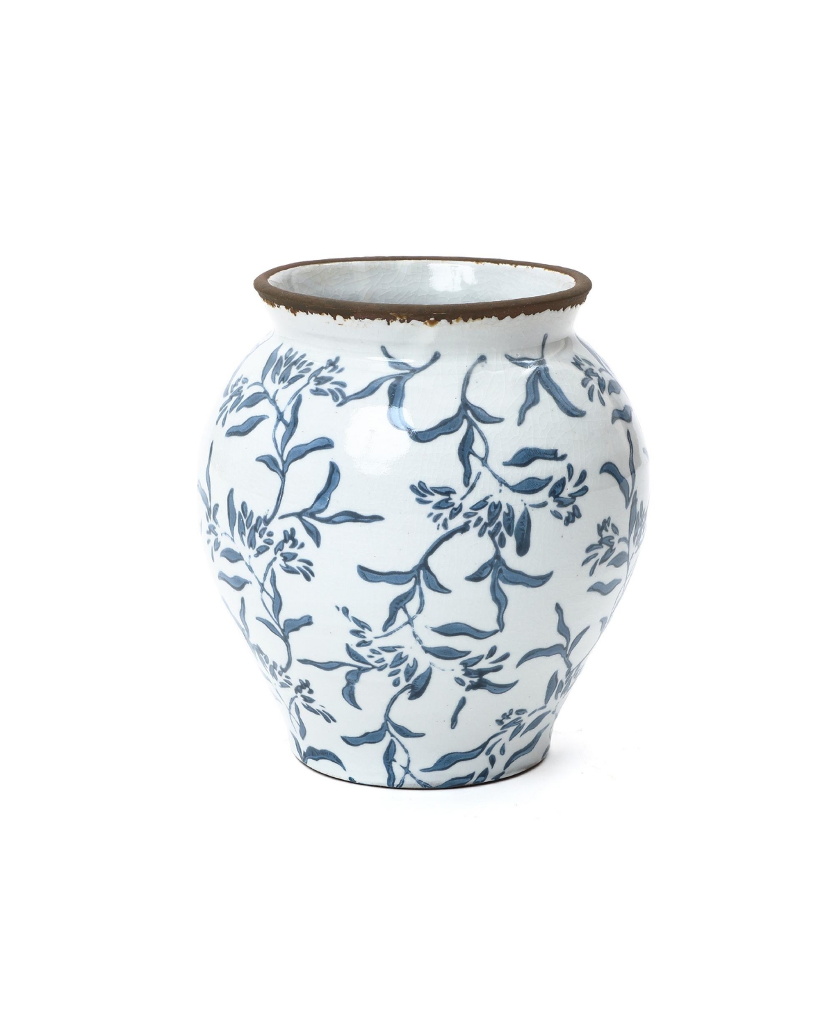 Click here for LuxenHome Handmade Blue Floral Wide-Mouth Waterpro... prices