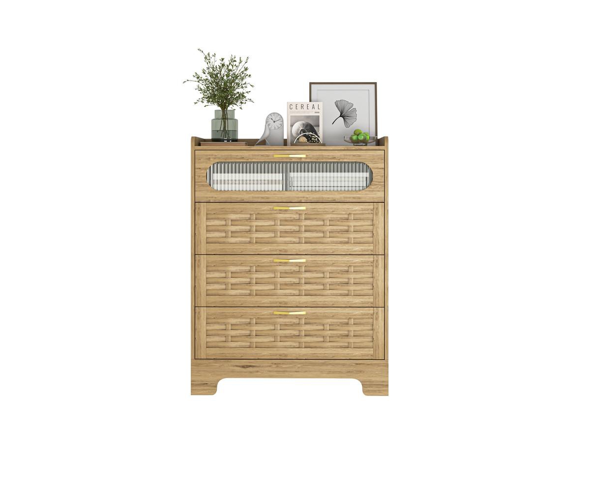 Click here for Casainc Wood Storage Cabinet with 4 Drawers - Natu... prices
