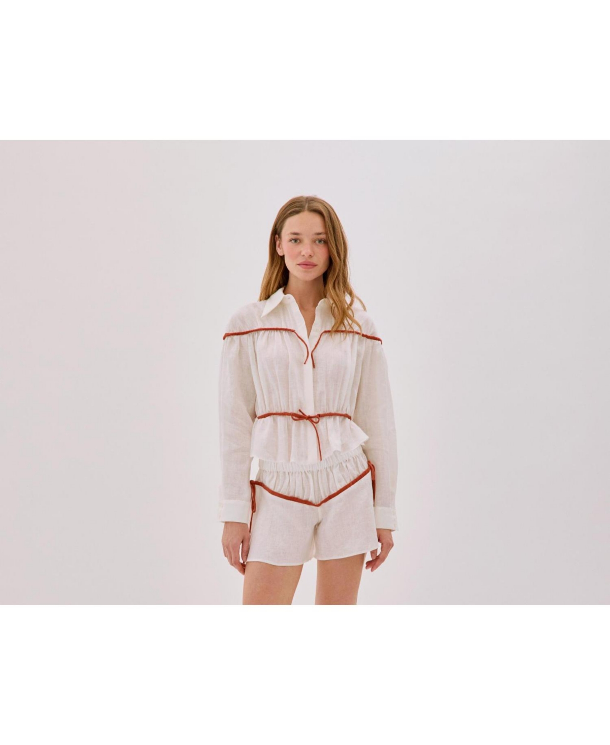 Click here for Labeca London Womens Colette Linen Tie Shirt prices
