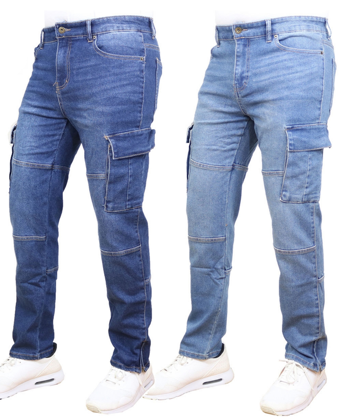 Click here for Blue Ice Mens 2-Pack Stretch Cargo Pocket Jeans -... prices