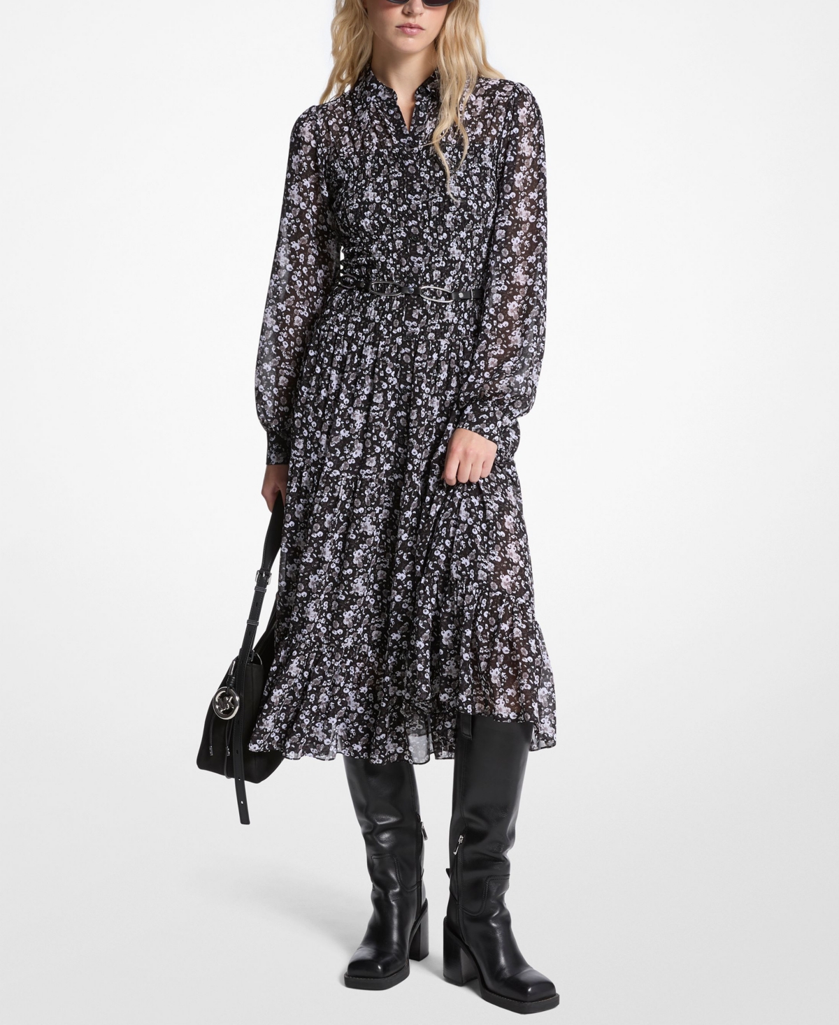 Click here for Michael Kors Womens Printed Smocked Shirt Dress -... prices