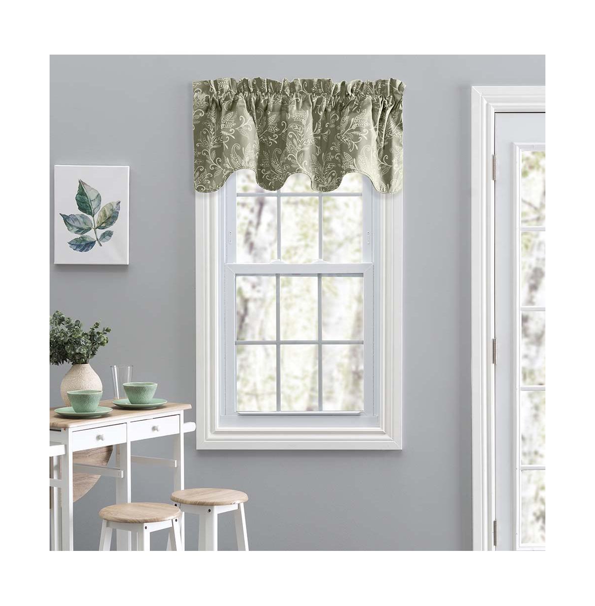 Click here for Ellis Curtain Lexington Leaf Pattern on Colored Gr... prices