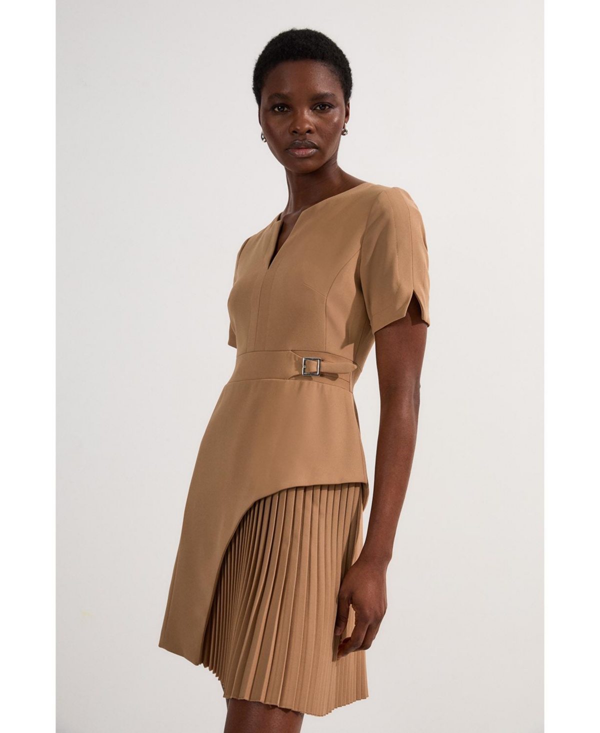 Click here for Karen Millen Womens Military Pleat Mini Dress - Ca... prices