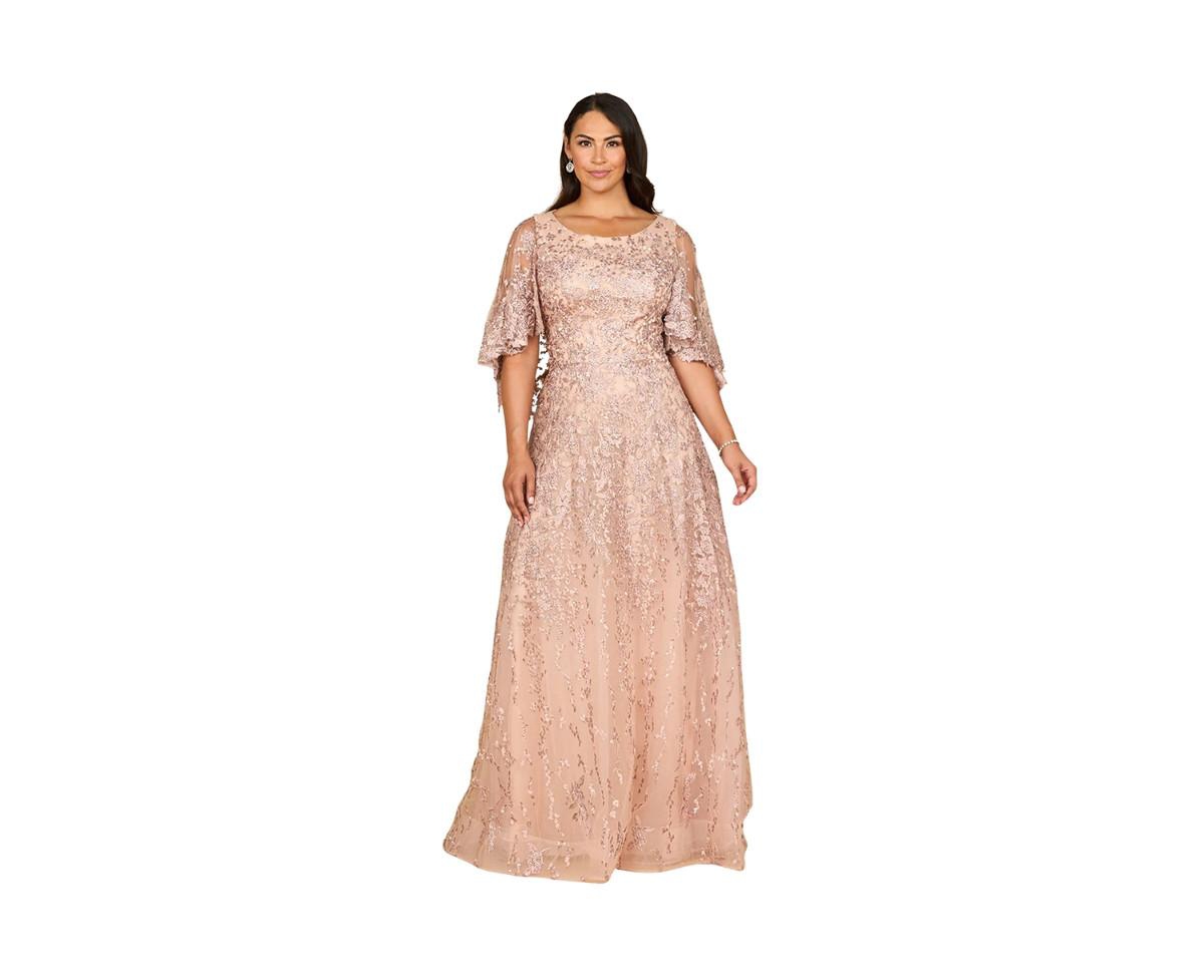 Click here for Lara Womens Cape Sleeve Mothers Gown - Blush prices