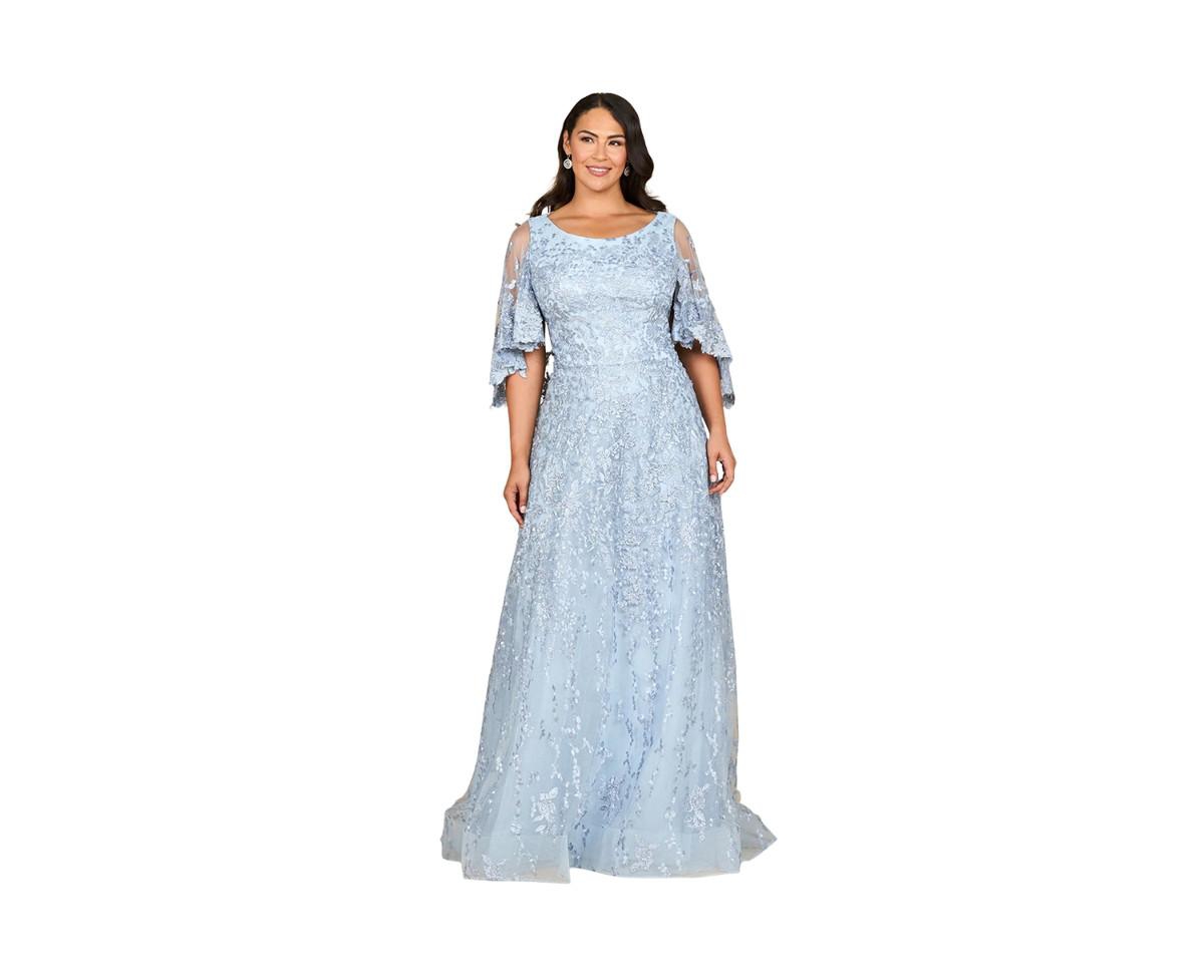 Click here for Lara Womens Cape Sleeve Mothers Gown - Light blue prices
