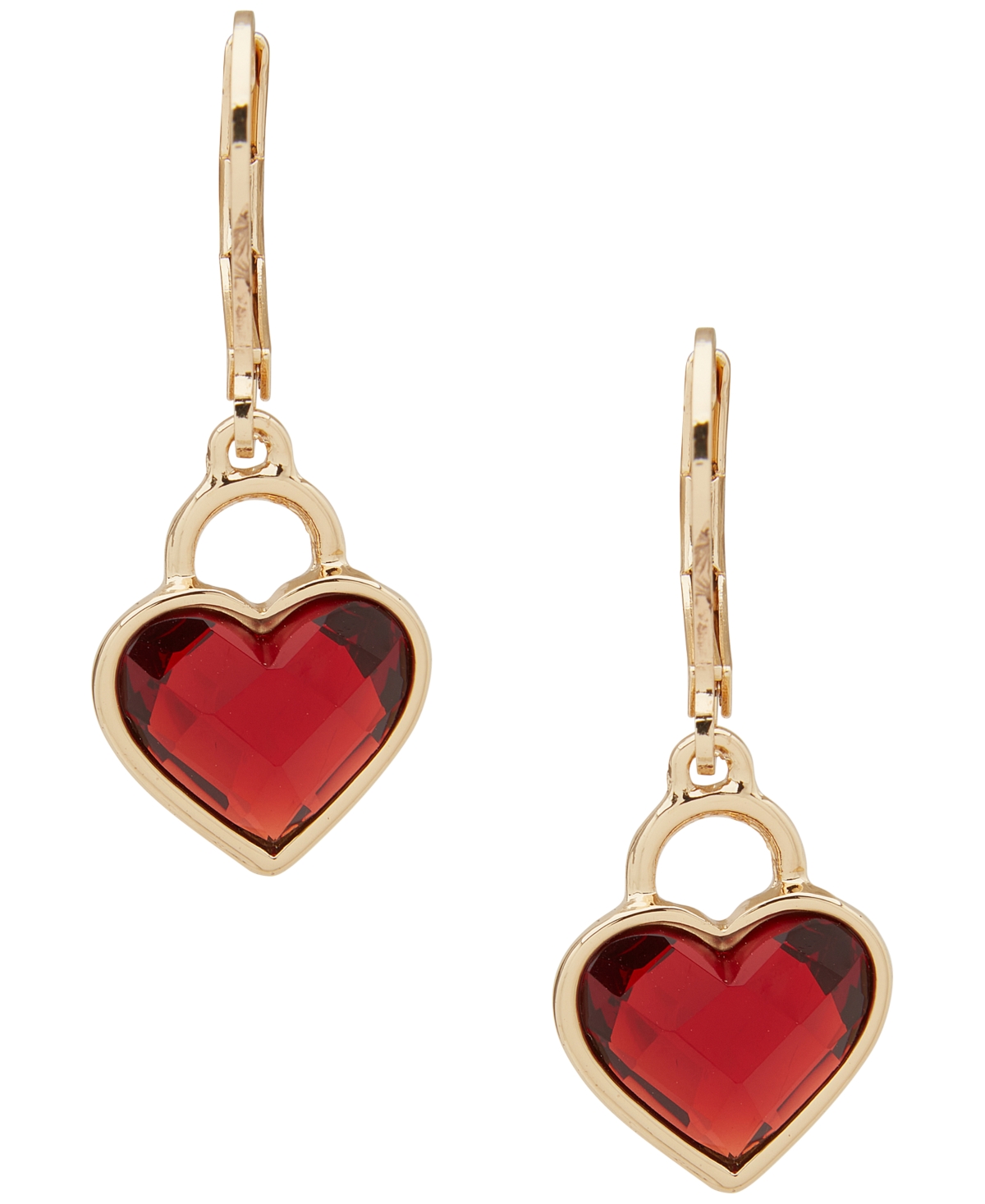 Click here for Anne Klein Gold-Tone Jet Stone Heart Motif Danglin... prices