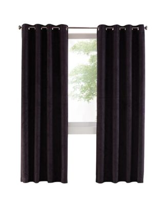 Thermaplus Navar Blackout Suede Textured Window Treatment Grommet Curtain Panel For Bedroom Livingroom 54 X22 X Black