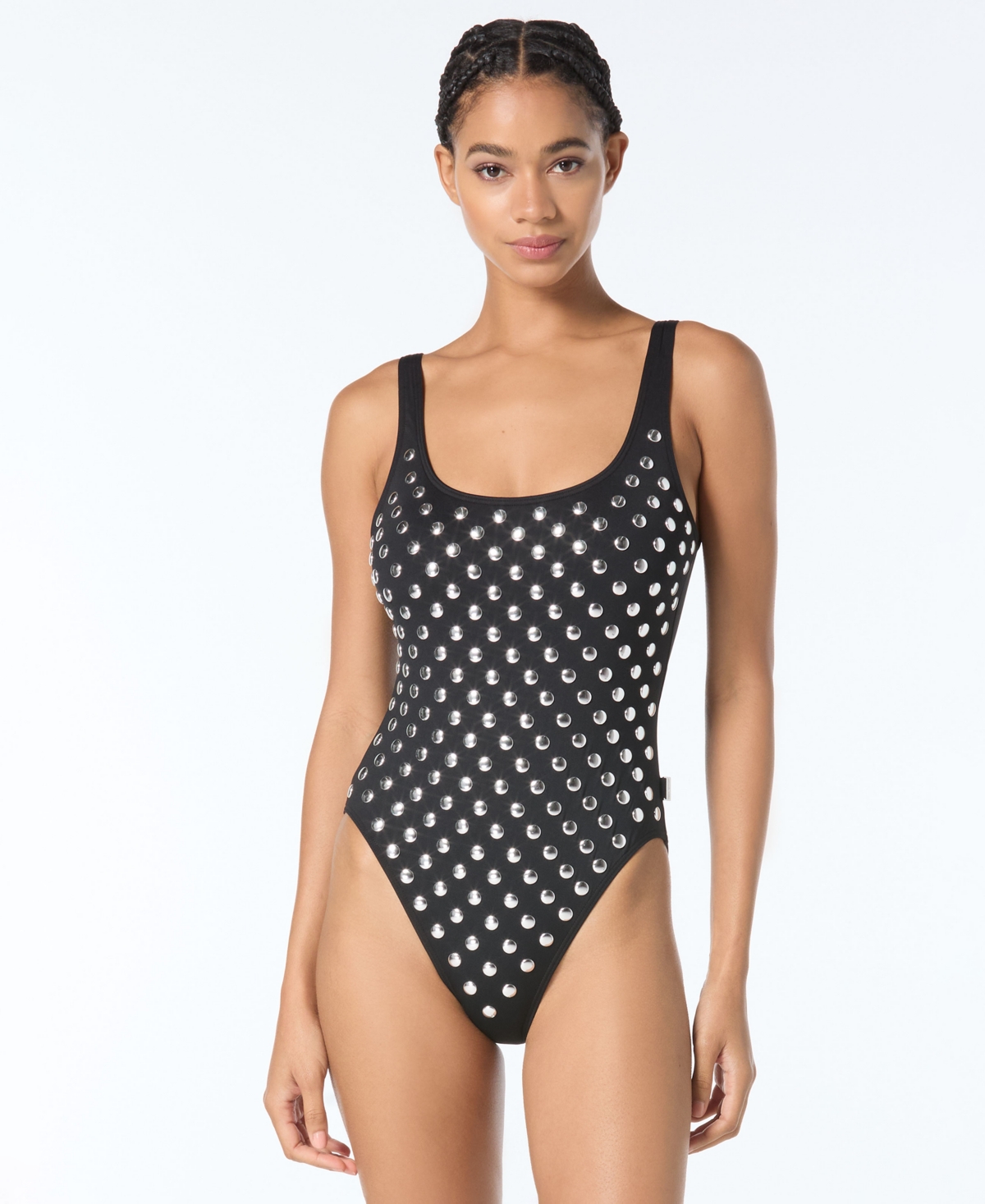 Click here for Michael Michael Kors Womens Studded Scoop Neck One... prices