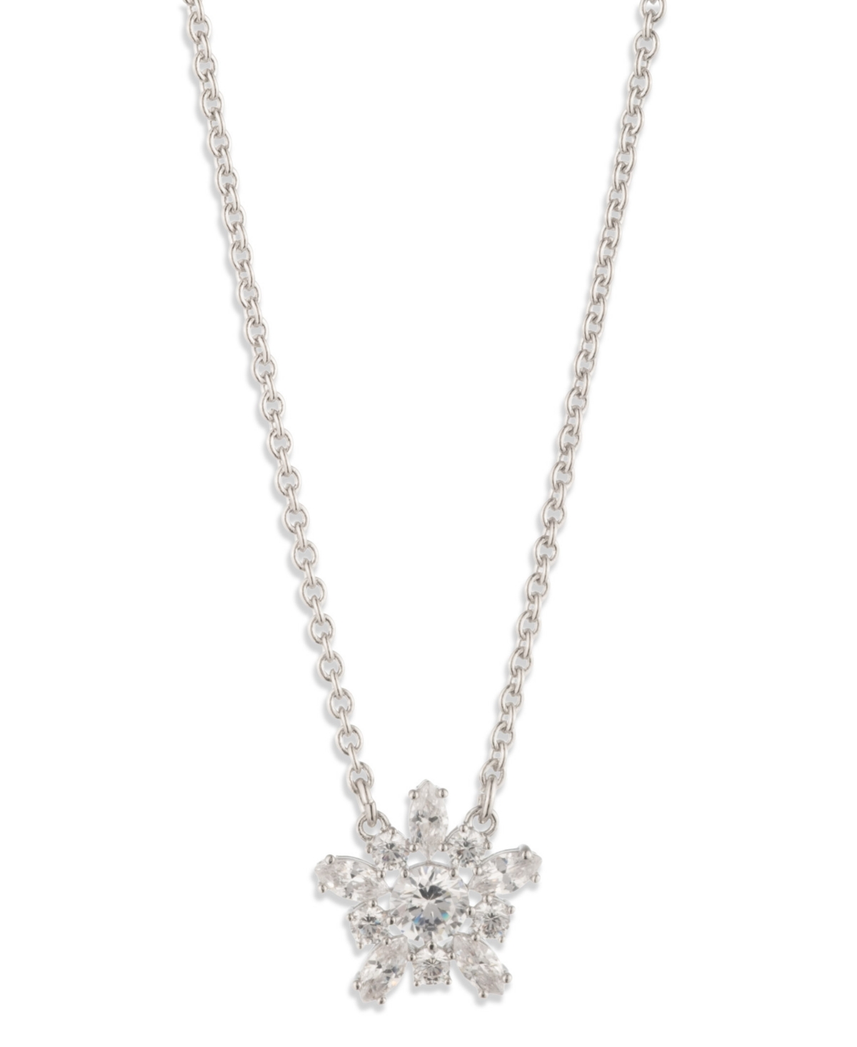 Click here for Marchesa Cubic Zirconia Silver-Tone Star Pendant N... prices