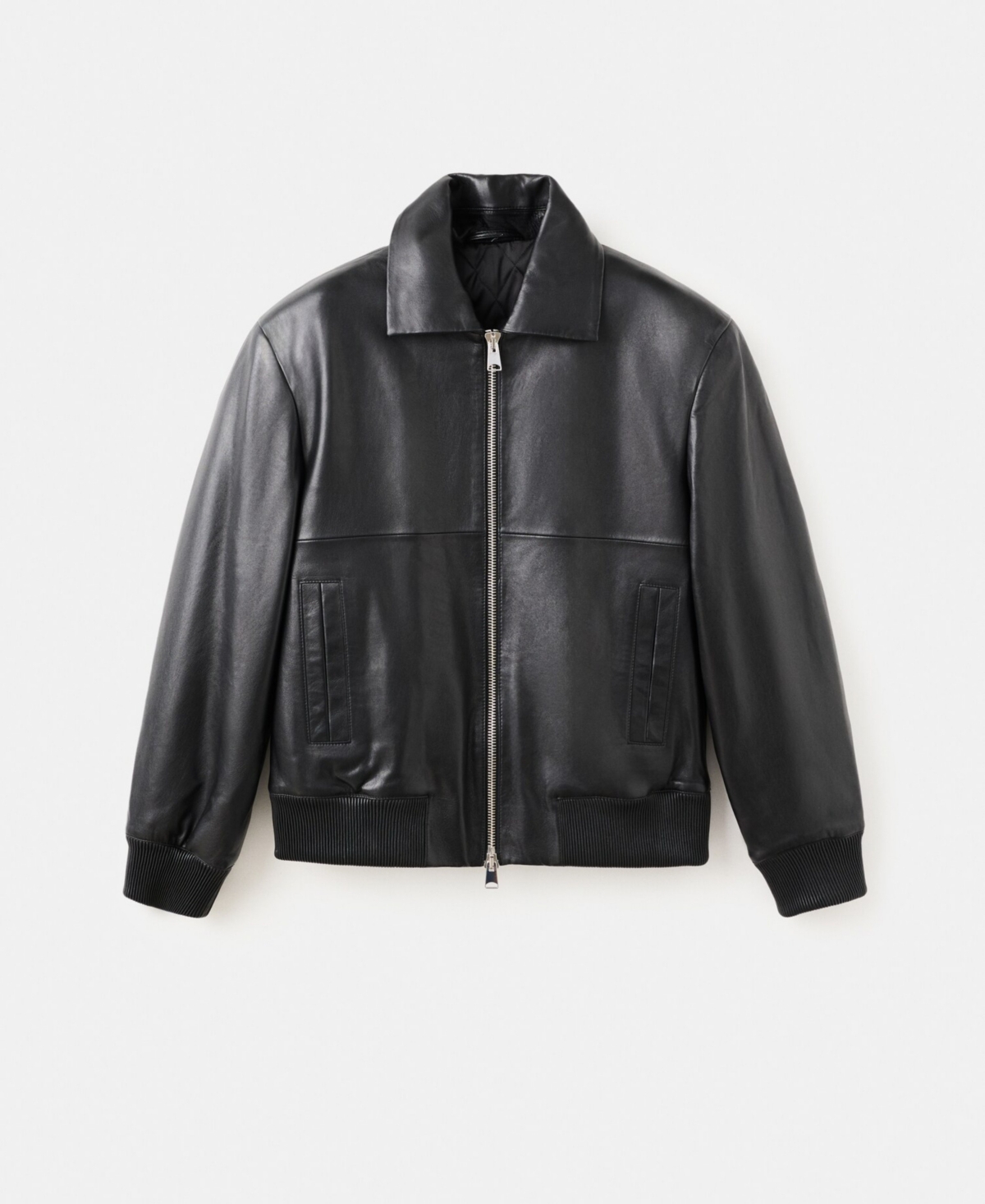 Click here for Mango Womens Leather Bomber Jacket - Black prices