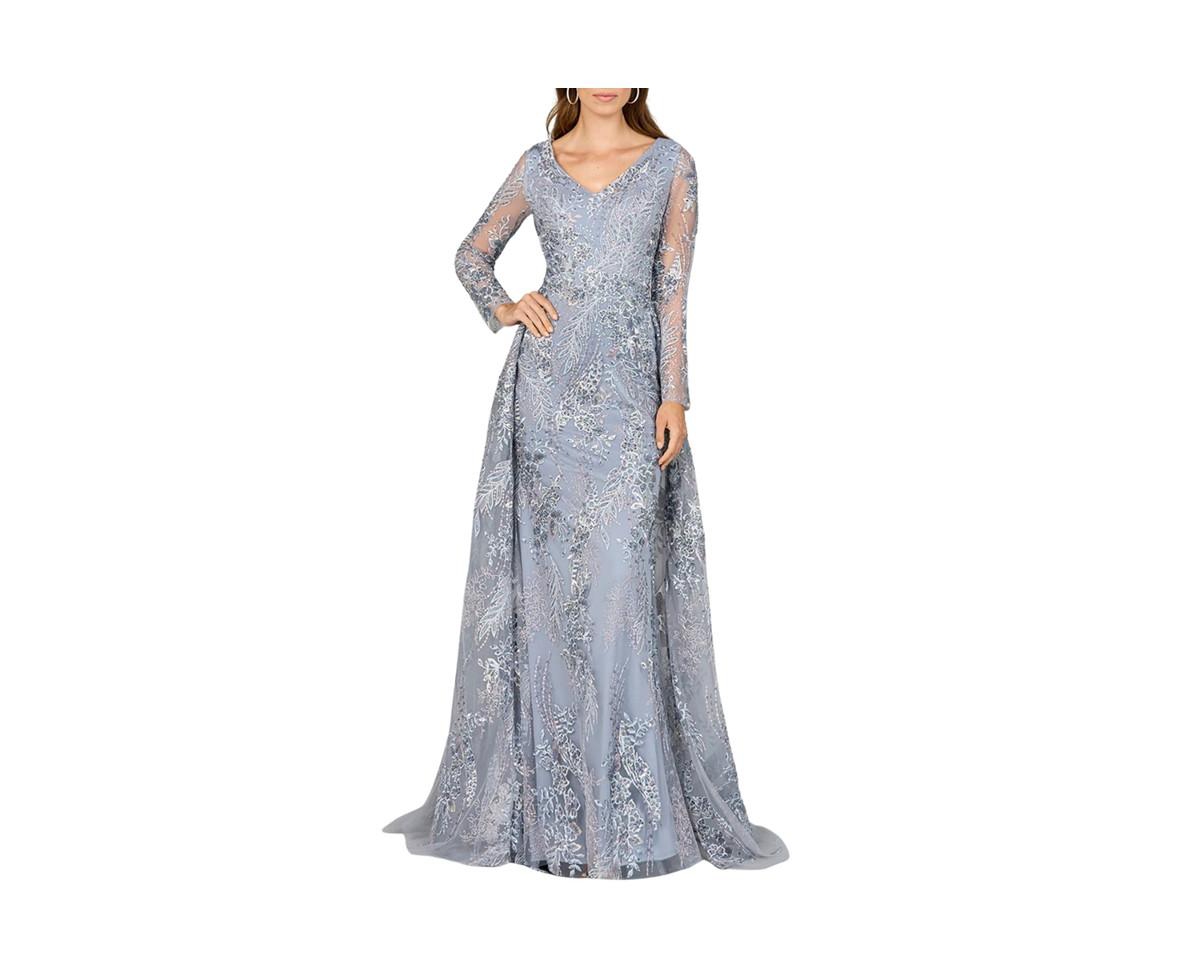 Click here for Lara Womens Lace Long Sleeve Gown with Overskirt -... prices