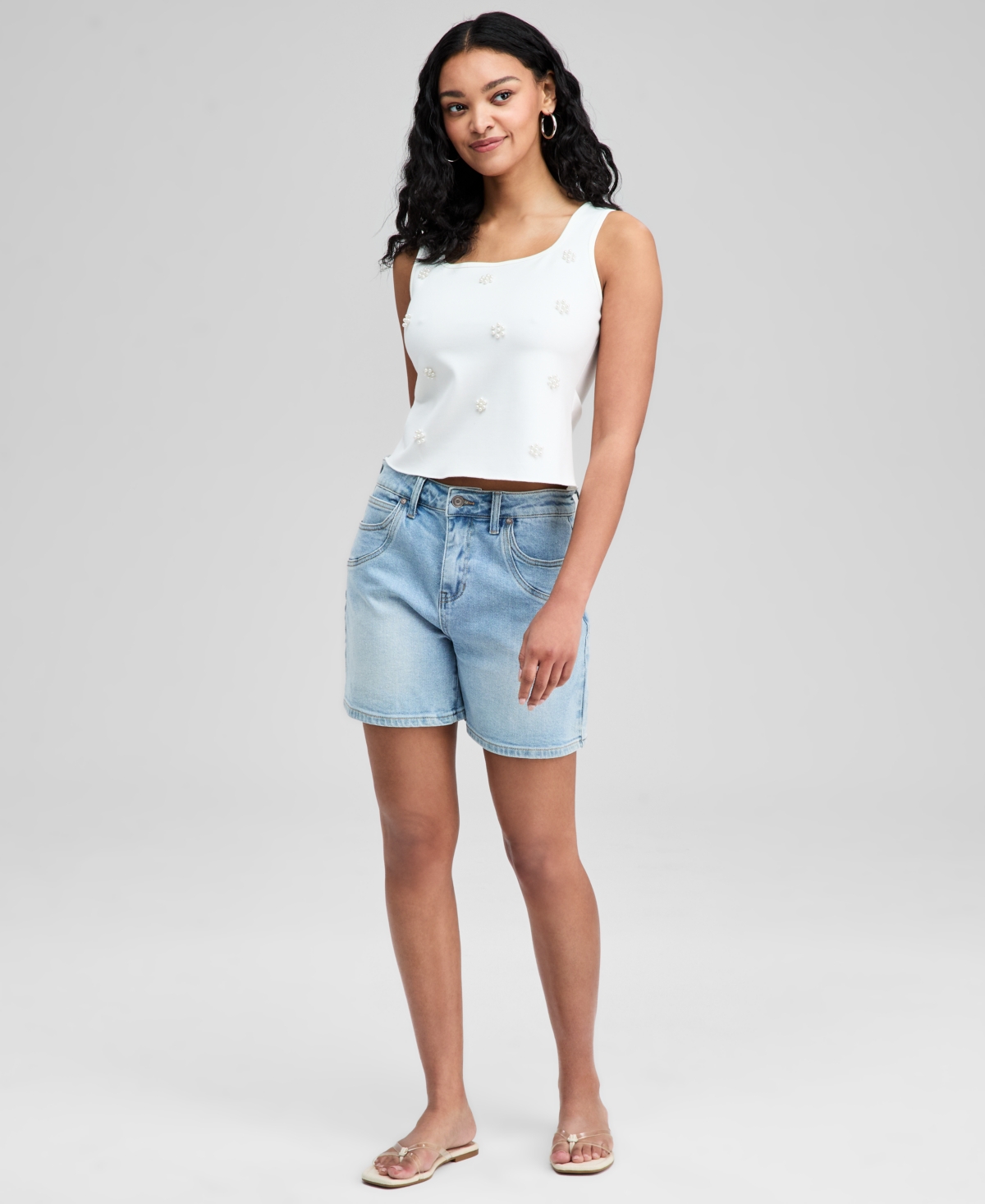 Click here for And Now This Womens Faux-Pearl-Embellished Tank To... prices