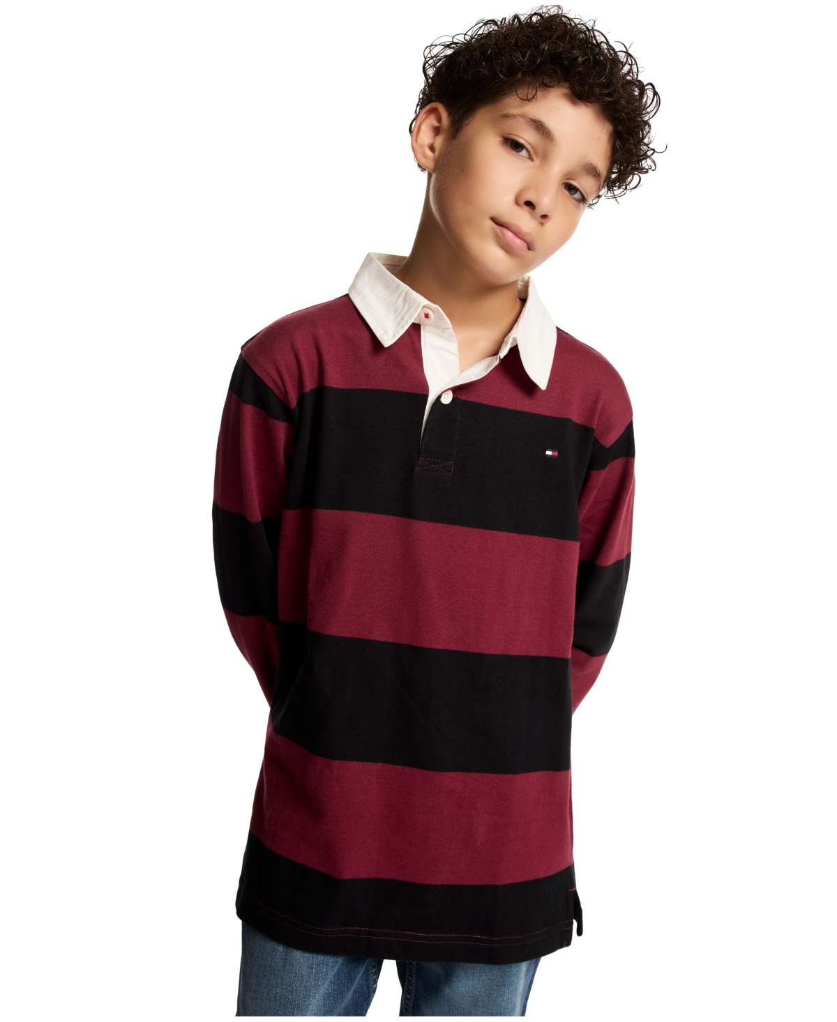 Click here for Tommy Hilfiger Boys 8-20 Bold Striped Rugby Polo S... prices