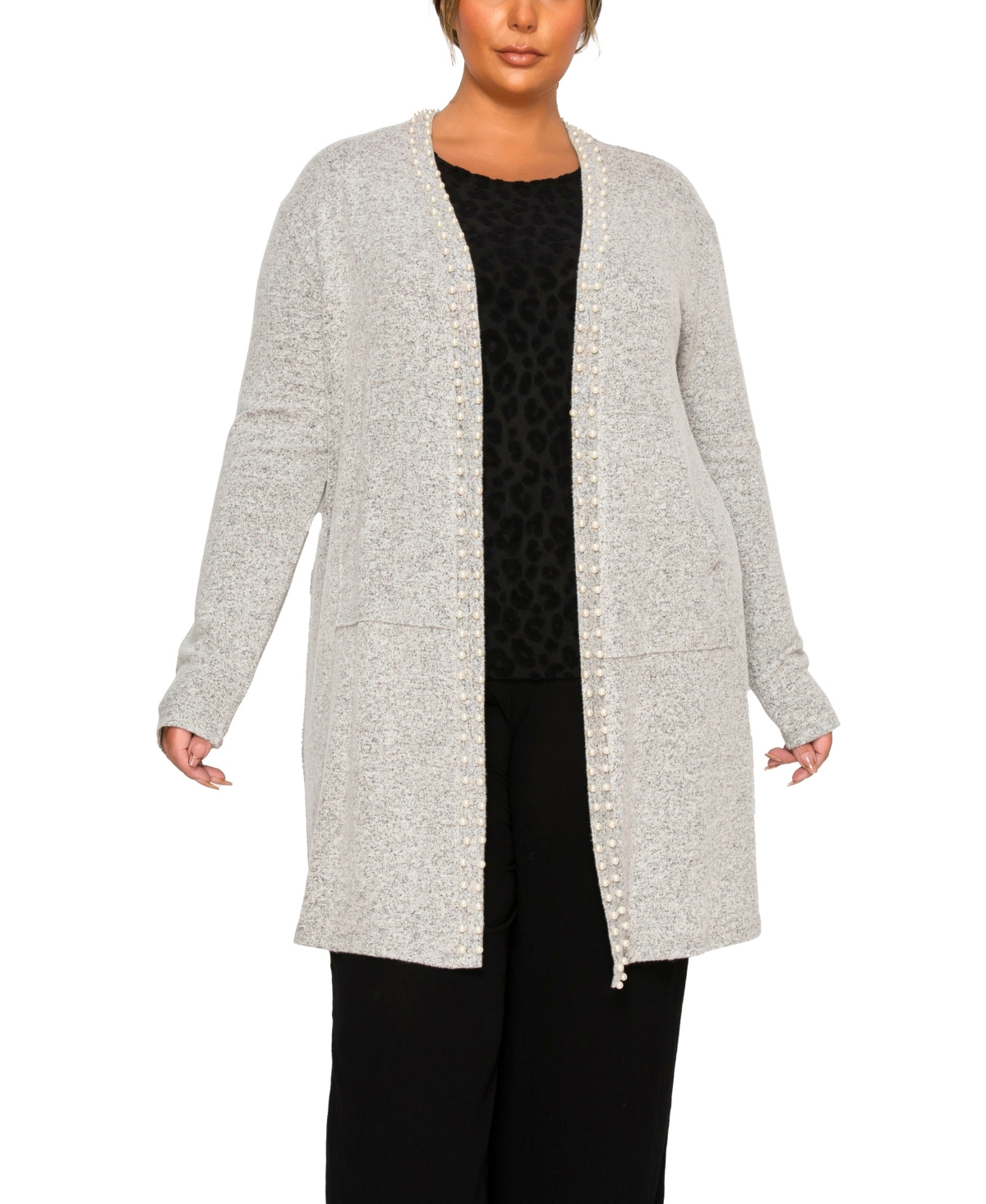 Click here for Coin 1804 Plus Size Cozy Pocket Cardigan Sweater w... prices