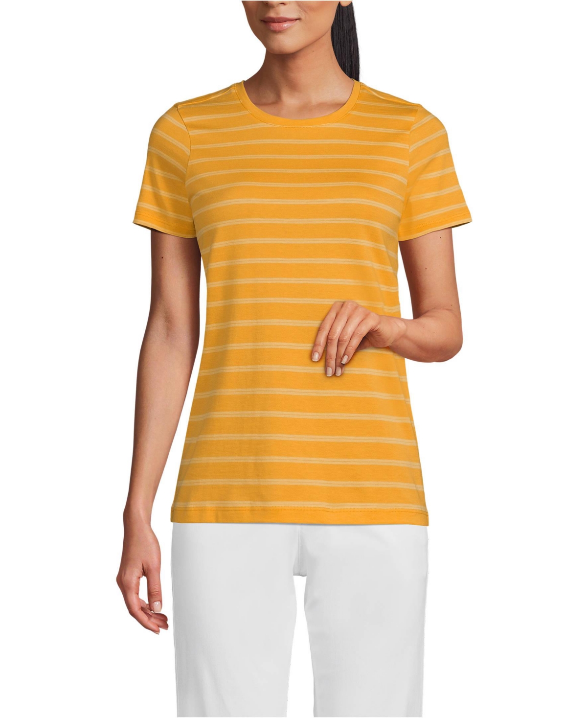 Click here for Lands End Womens Supima Cotton Crewneck T-Shirt -... prices