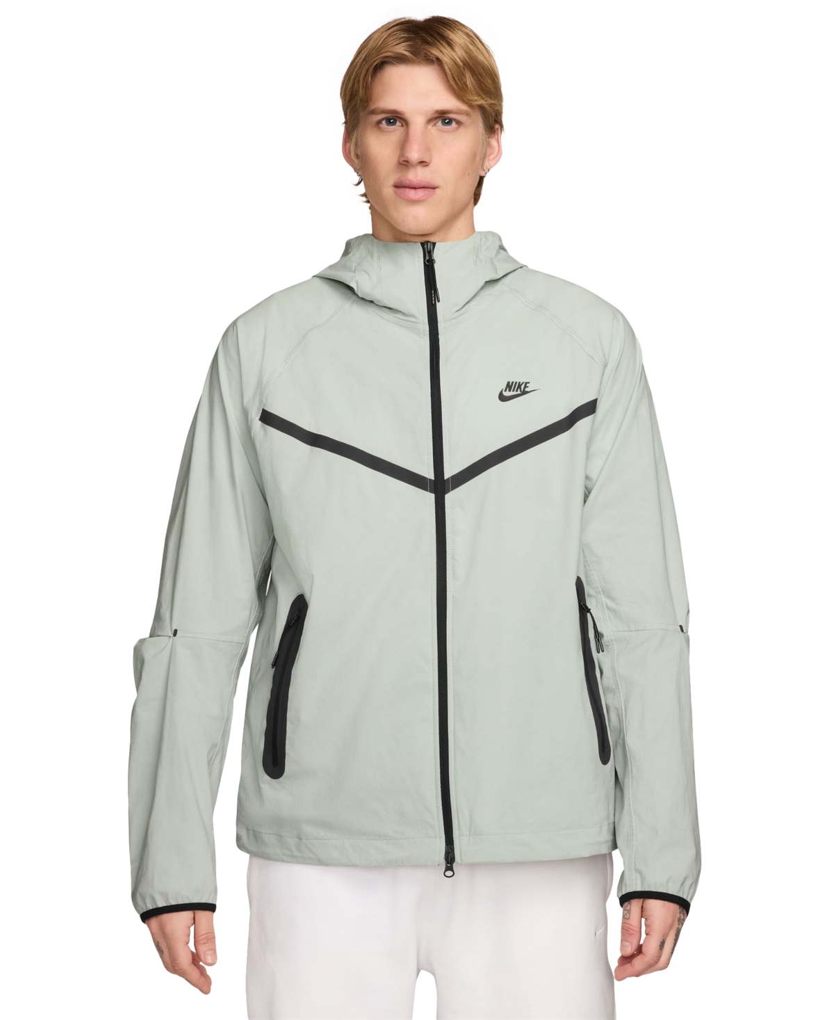 Click here for Nike Mens Tech Woven Hooded Jacket - Light Silver/... prices
