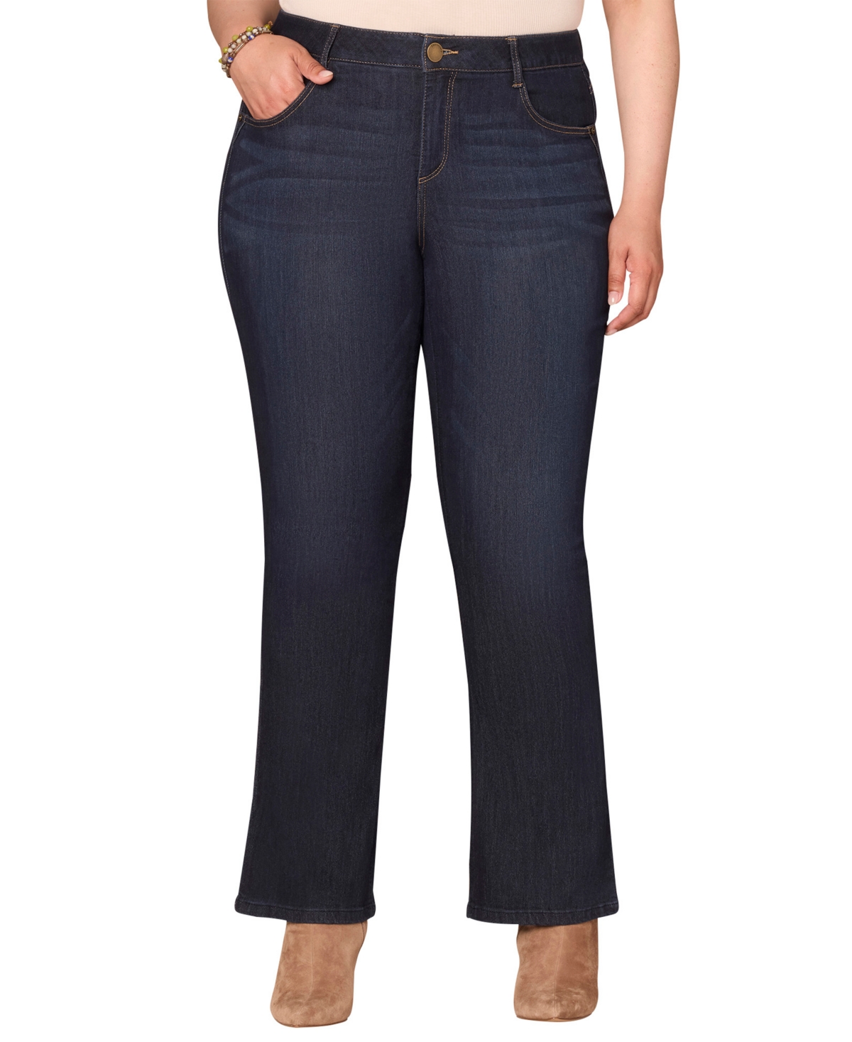 Click here for Democracy Plus Size Boot-Cut Jeans - Indigo prices