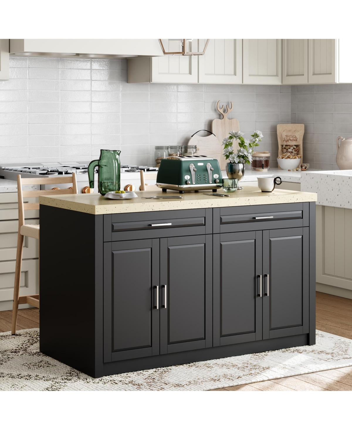 Click here for Kitchen island with 2 drawers  4 doors  kitchen is... prices