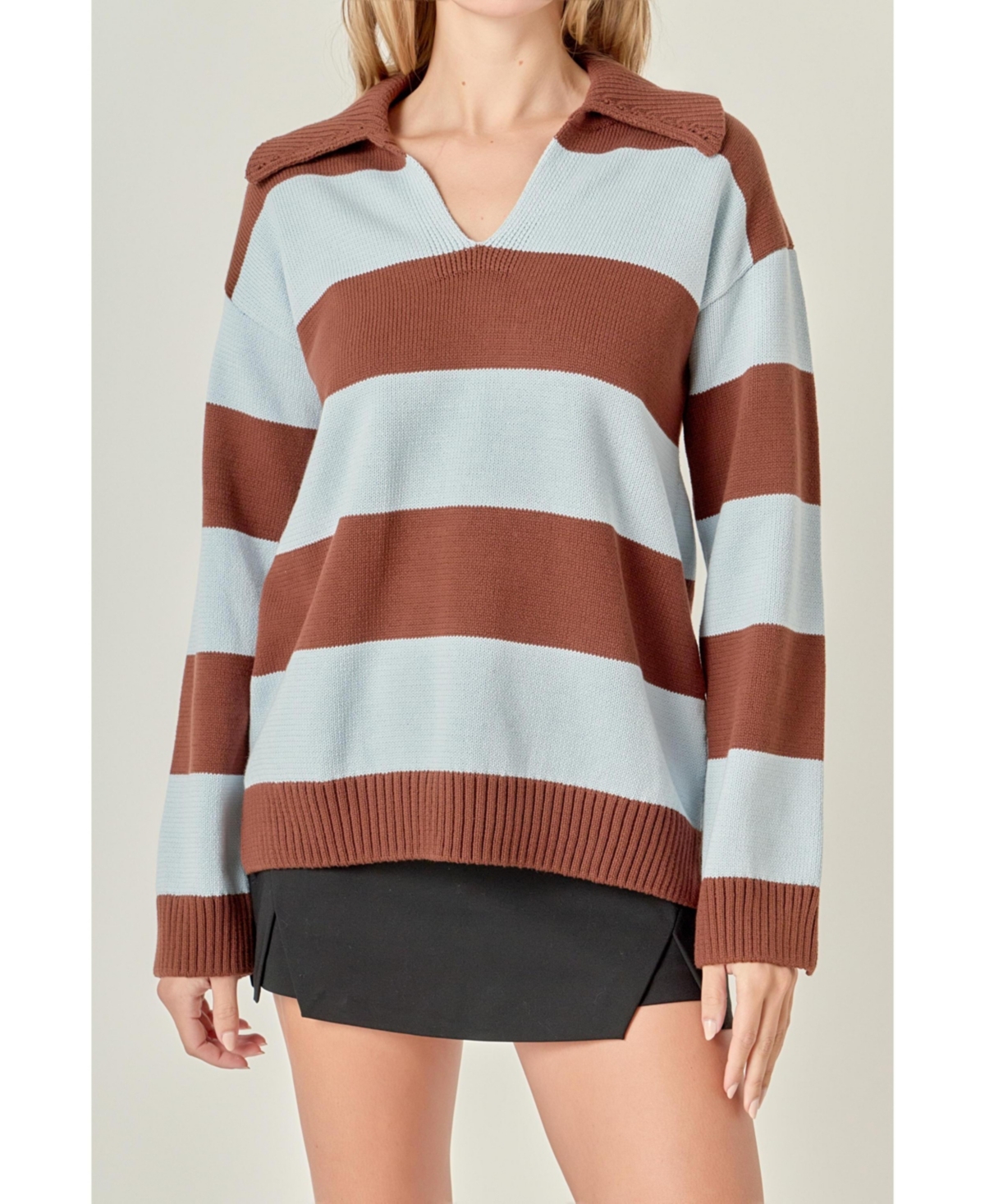 Click here for English Factory Womens Stripe Rugby Collared Sweat... prices