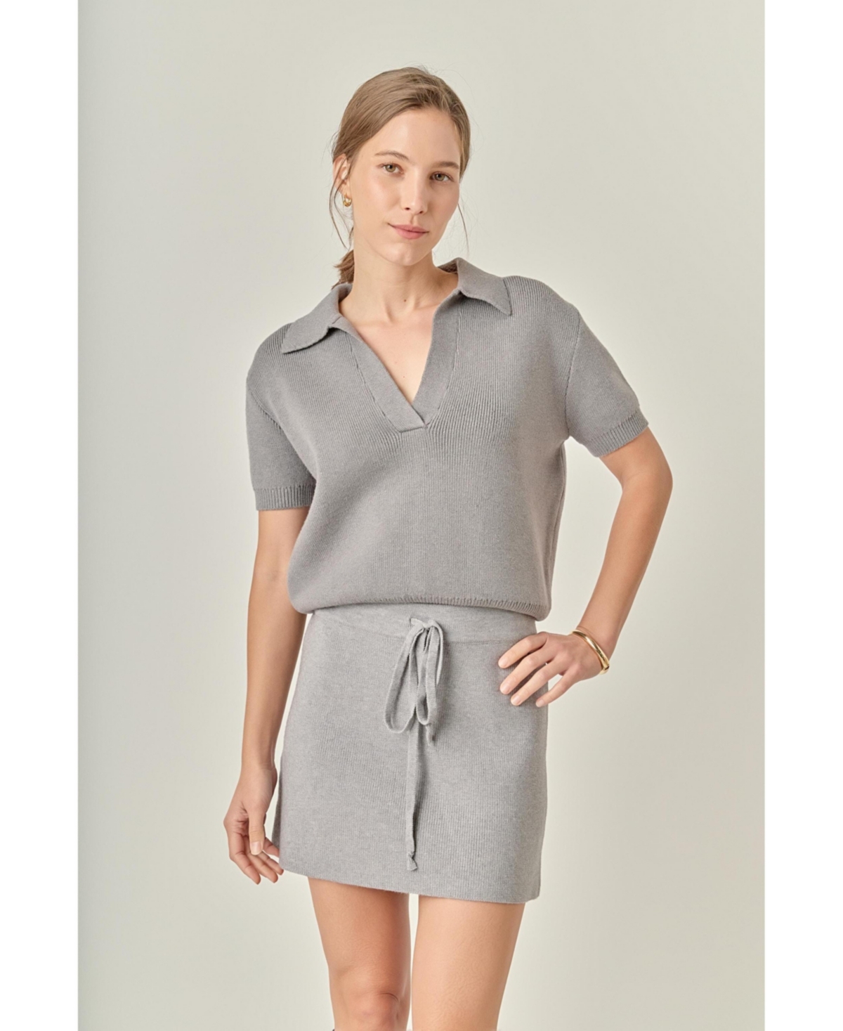 Click here for English Factory Womens Polo Knit Short Seeves Top... prices