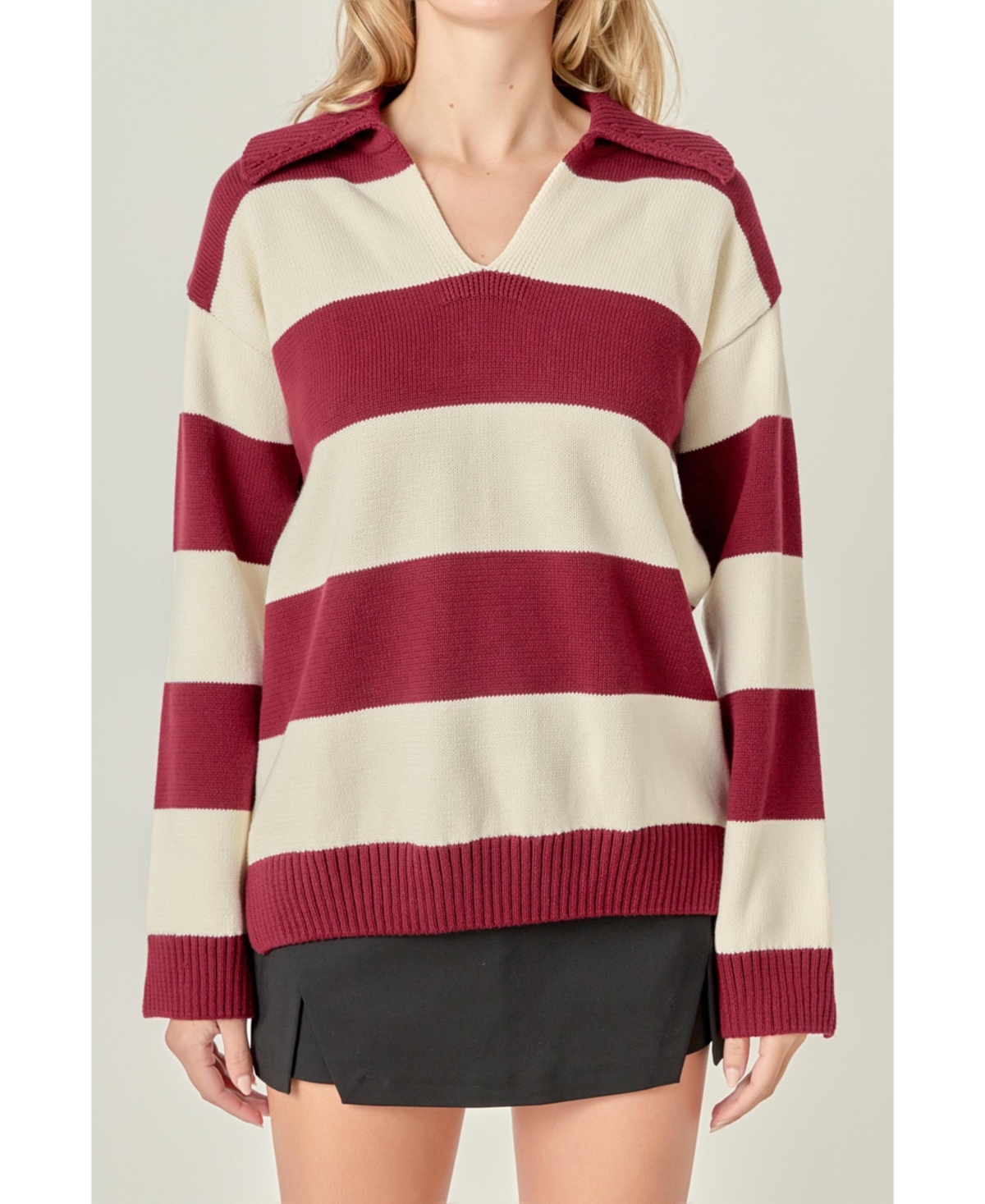 Click here for English Factory Womens Stripe Rugby Collared Sweat... prices