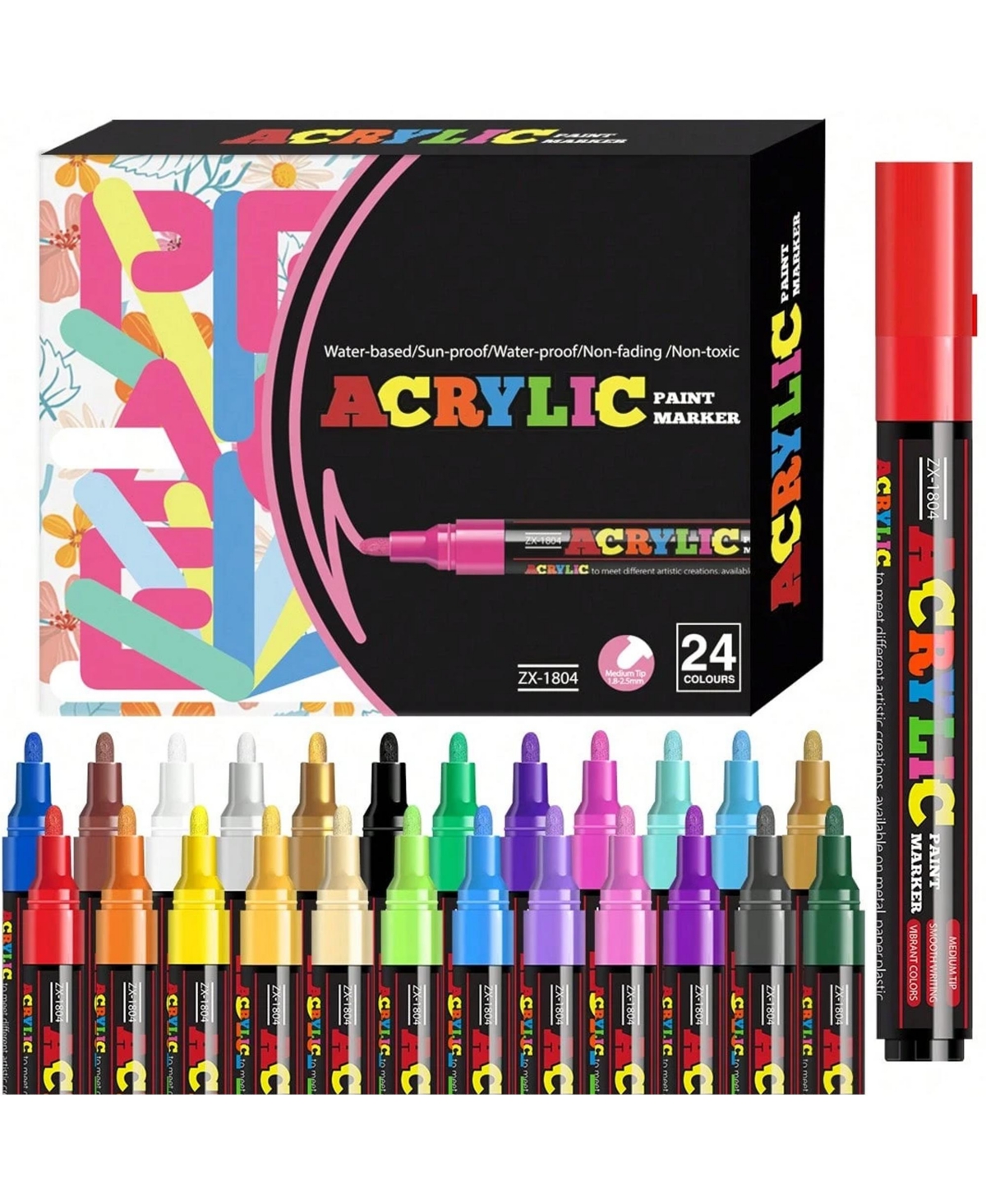 Click here for Htutwoo 24 Colors Professional-Grade Paint Pen for... prices