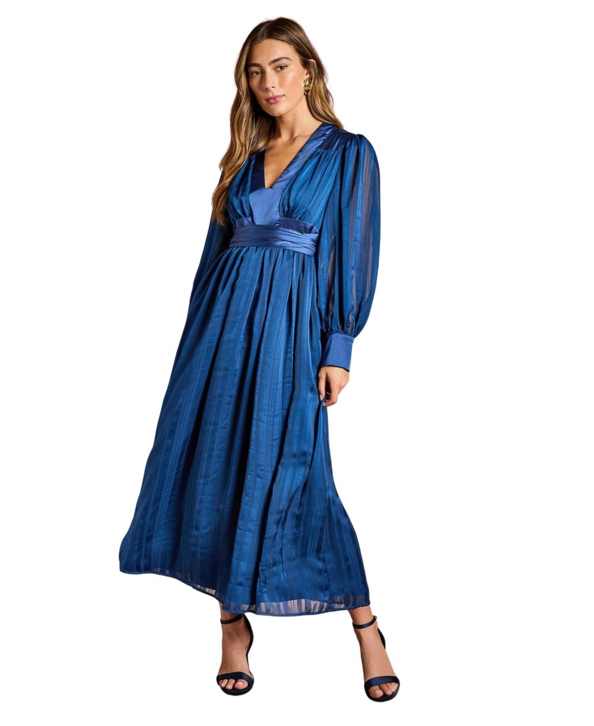 Click here for Coast Womens Long Sleeve Maxi V Neck Dress - Navy prices