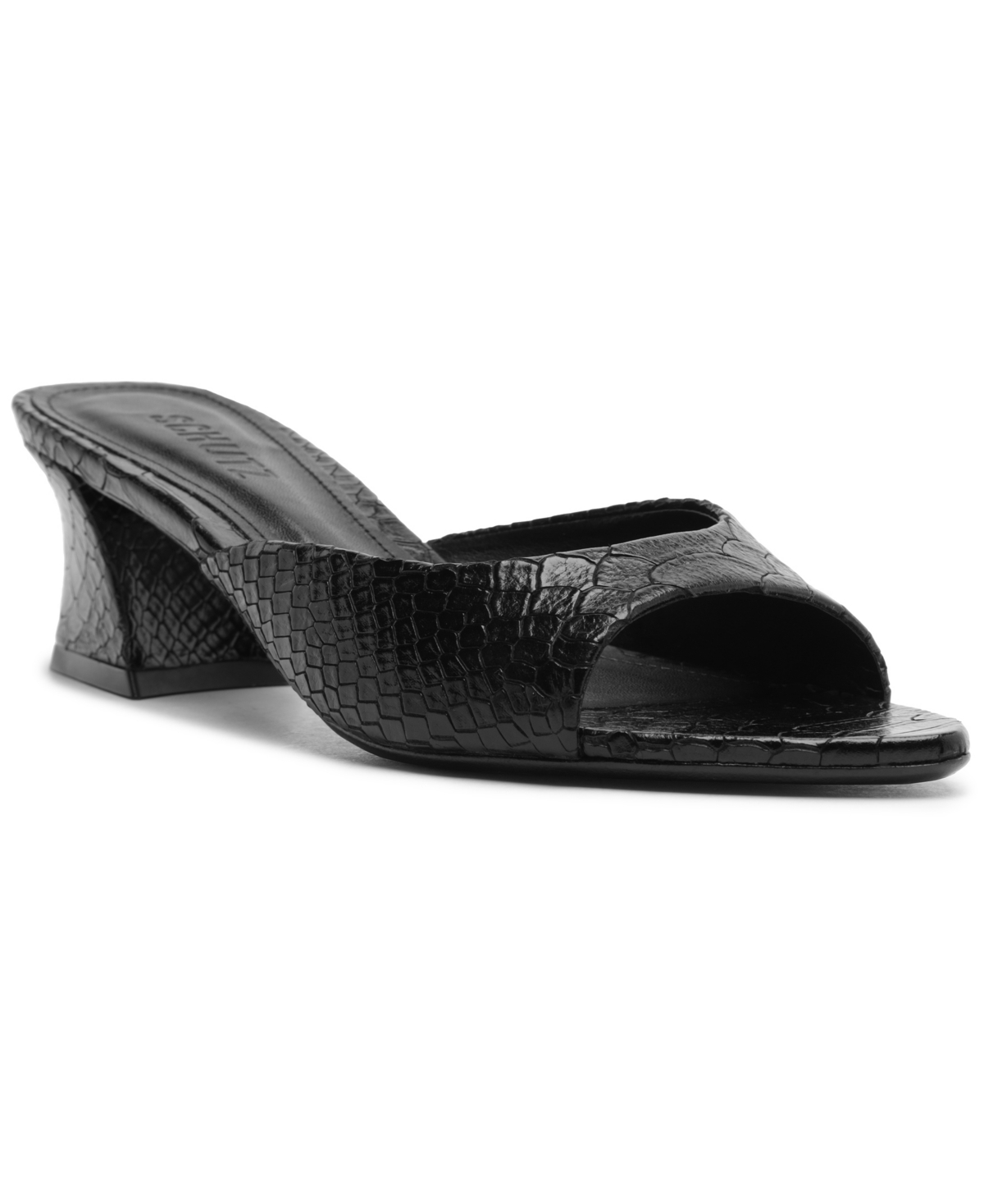 Click here for Schutz Womens Marlee Mid block Sandal - Black prices