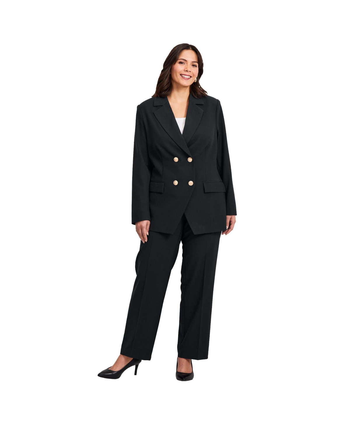 Click here for Avenue Womens Plus Size Cool Hand Double Breasted... prices